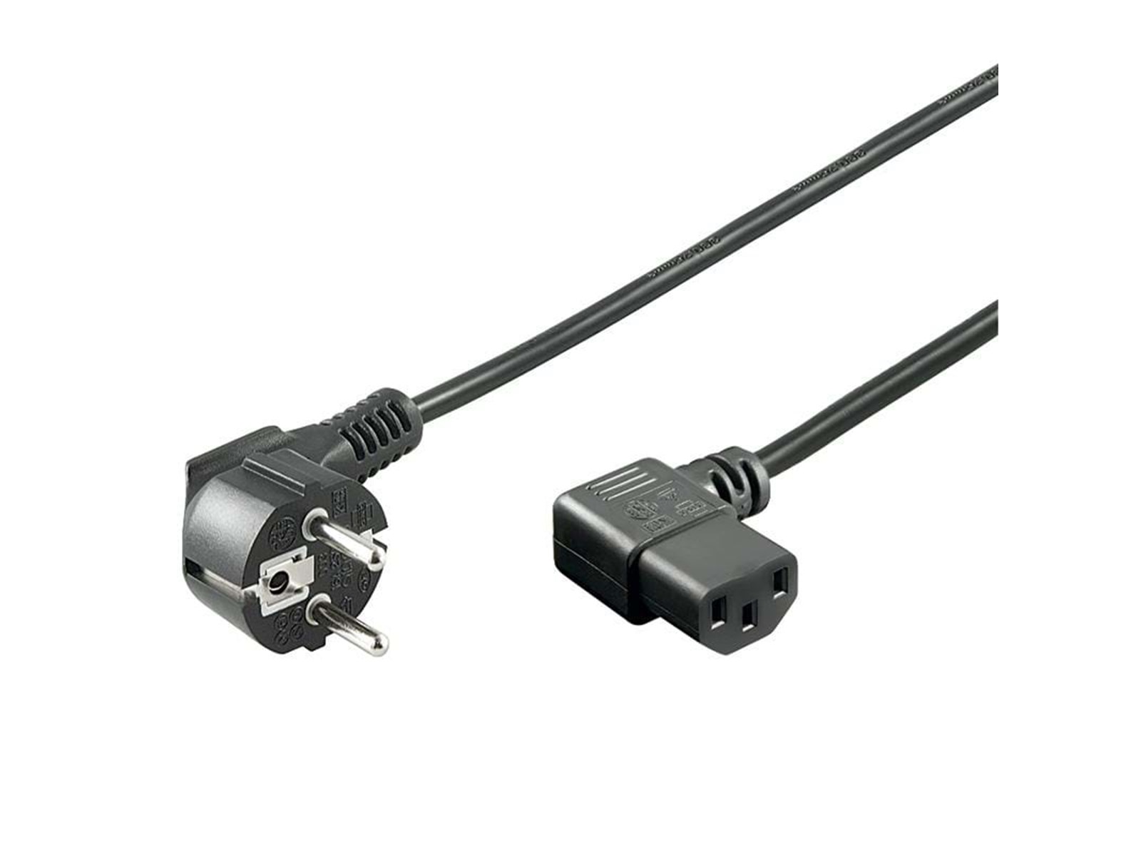Pro Power cable C13 2x90° - Sort - 2 m | Billig