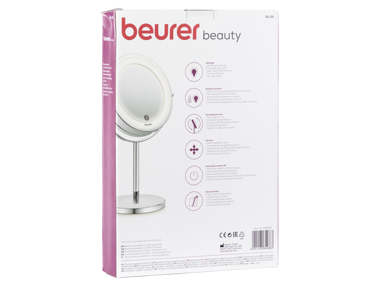 Beurer BS 55 Kosmetikspejl, 7x zoom, indbygget LED light | Billig