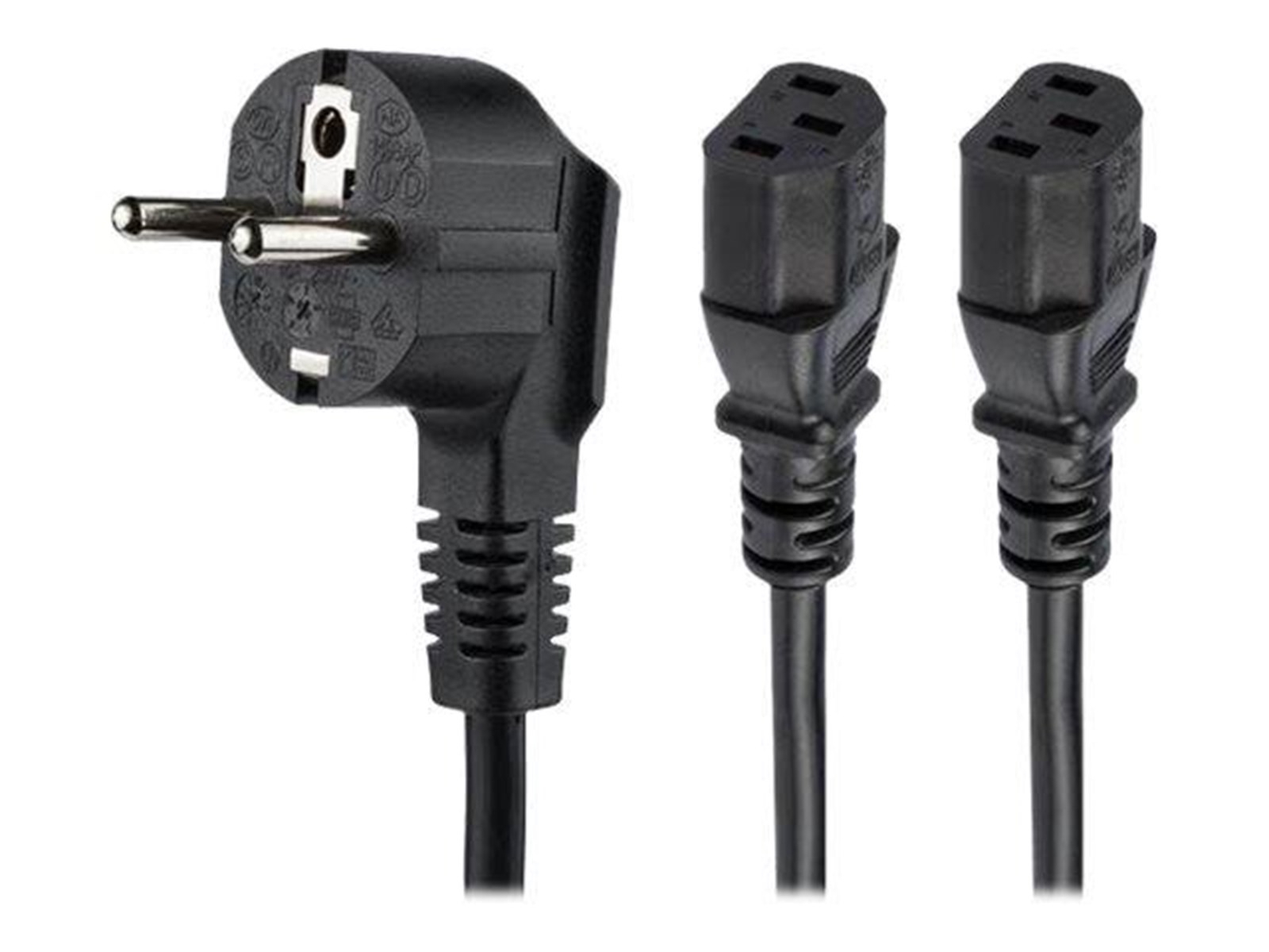 StarTech.com C13 Power Cord - Schuko to 2x C13 - Y Splitter Power Cable ...