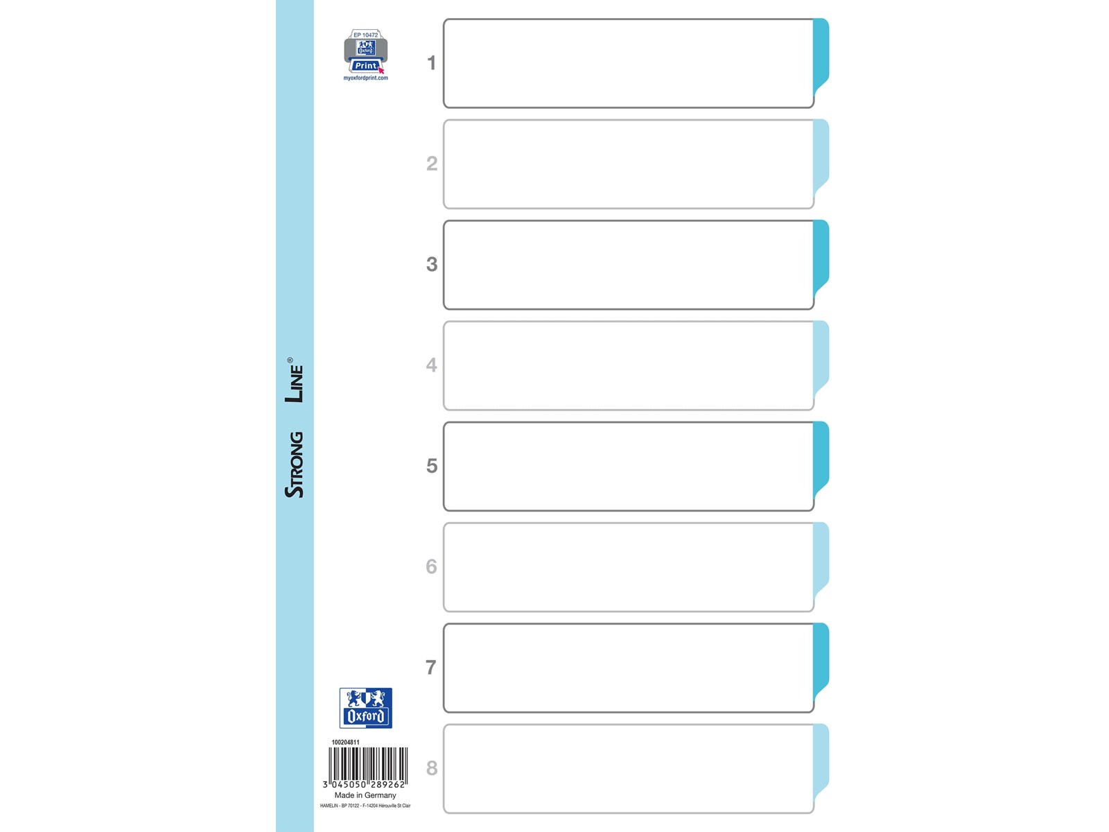 Oxford Strong-Line®Register A4 Hvid Pp 1-8, Hvid | På lager | Billig