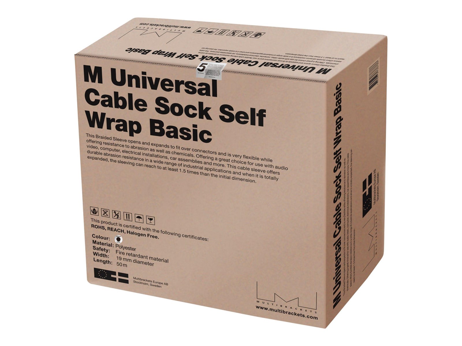 Multibrackets M Universal Basic Kabelsok, 50 m, sort | Billig