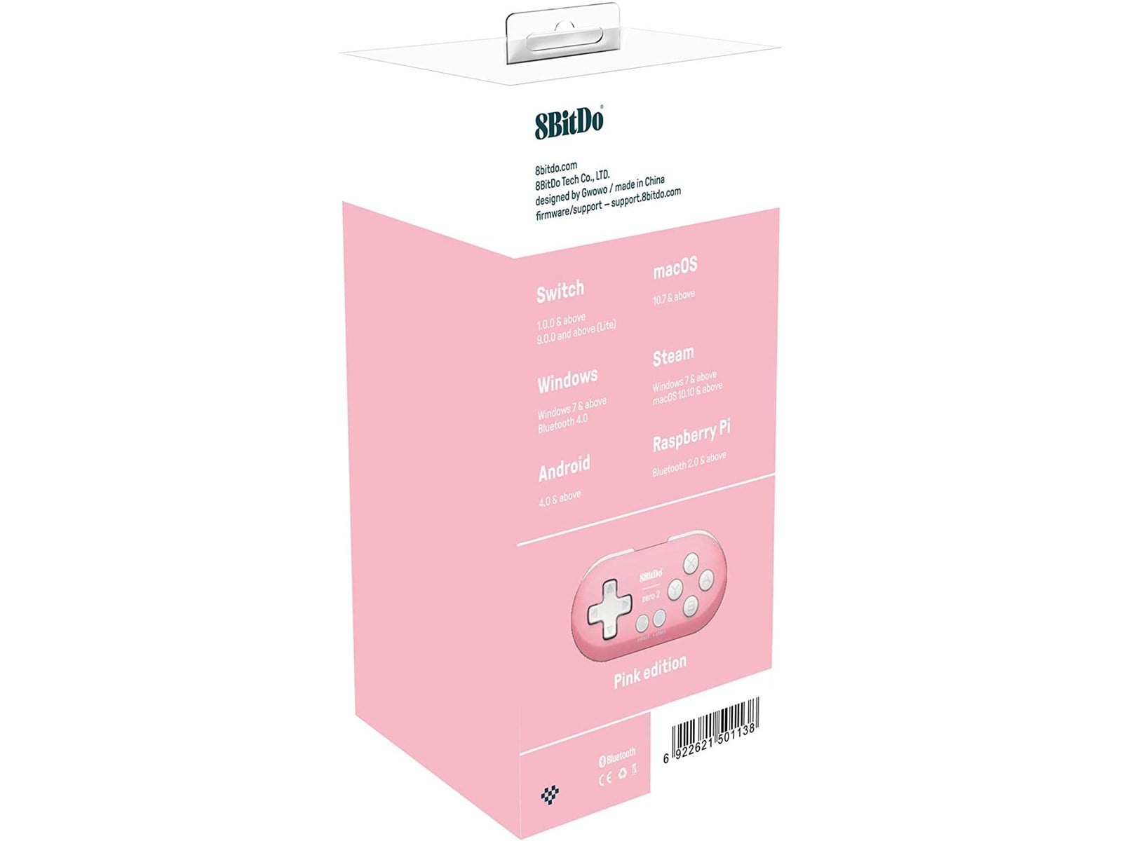 8BitDo Zero 2 Pink Edition - Wireless Controller - Android | På lager