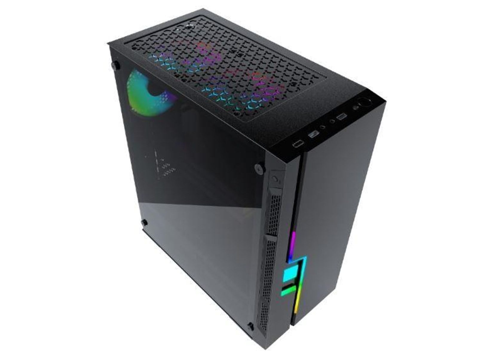 Gembird computer case Fornax 2000 - RGB LED STRIP - Kabinet - Tower - Sort