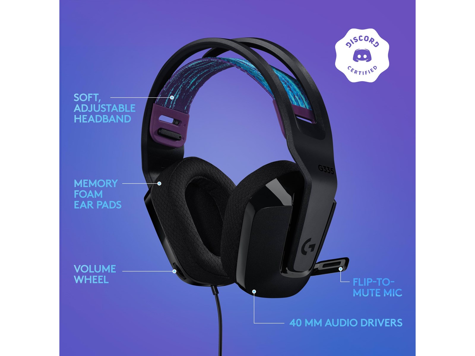 Logitech G335 Wired Gaming Headset | På lager | Billig