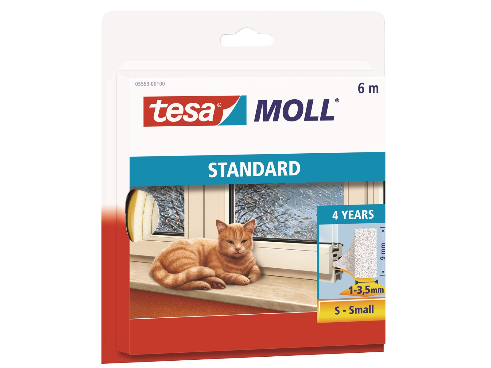 tesa moll Standard Foam Sealing Tape 6m x 9mm x 4mm White | På lager