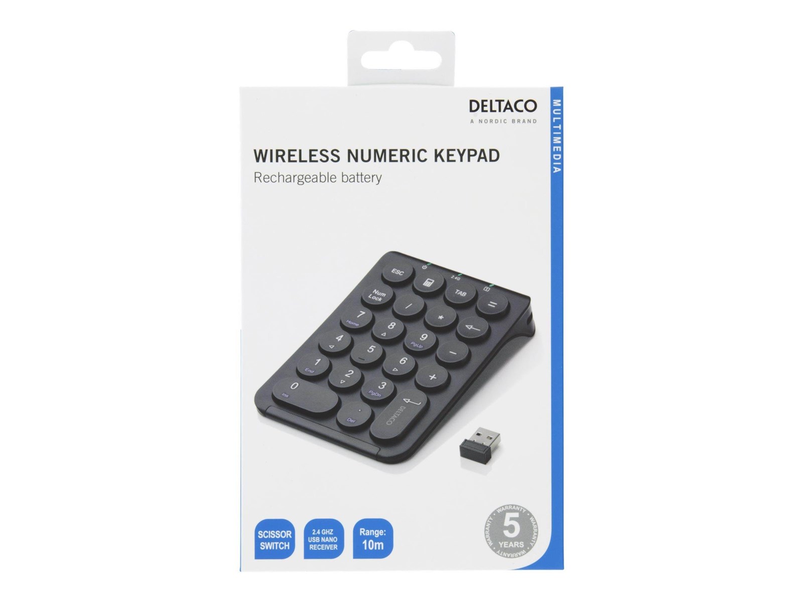 Deltaco Wireless Numbered Keypad Black - Numpad - Sort | Billig