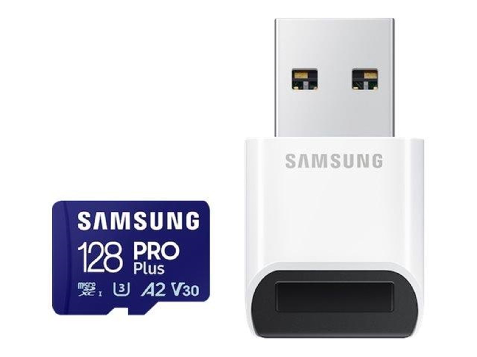 Samsung PRO Plus SD + USB Card Reader - 180MB/s - 128GB | Billig