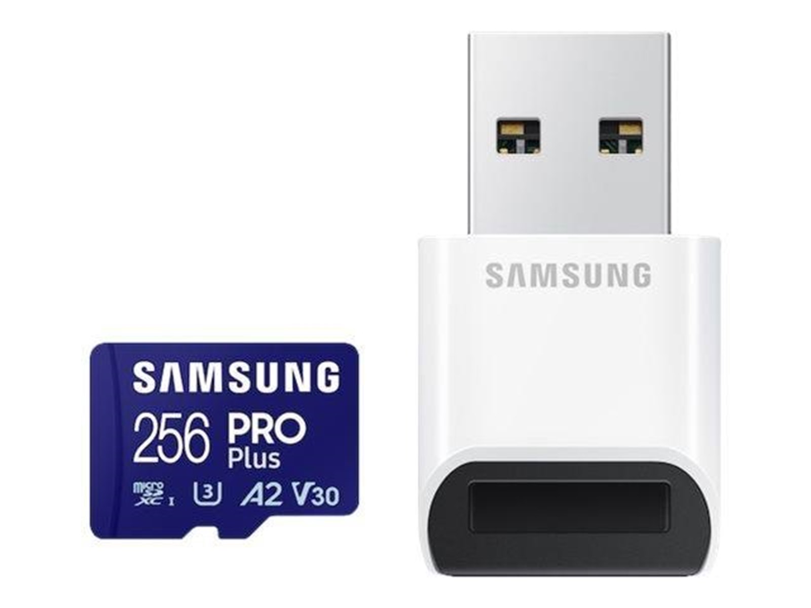 Samsung PRO Plus SD + USB Card Reader - 180MB/s - 256GB | Billig