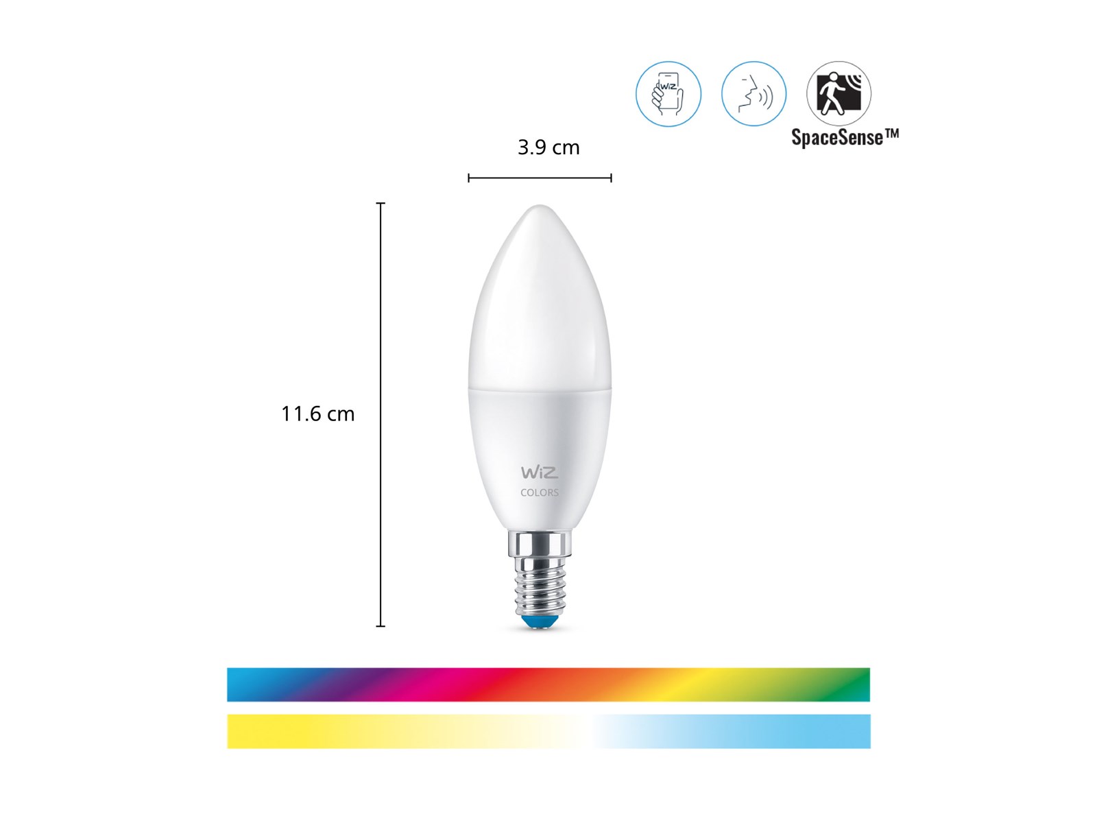 WiZ Full Color C37 E14 Smart Kertepære 3-pak – RGB/16 millioner farver ...