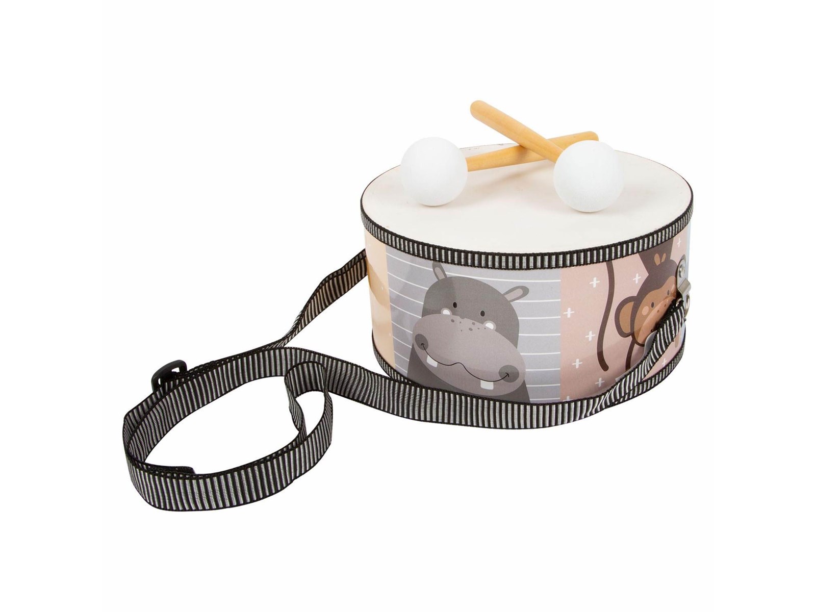 Small Foot - Wooden Drum Wild Animals with Sticks. | Billig