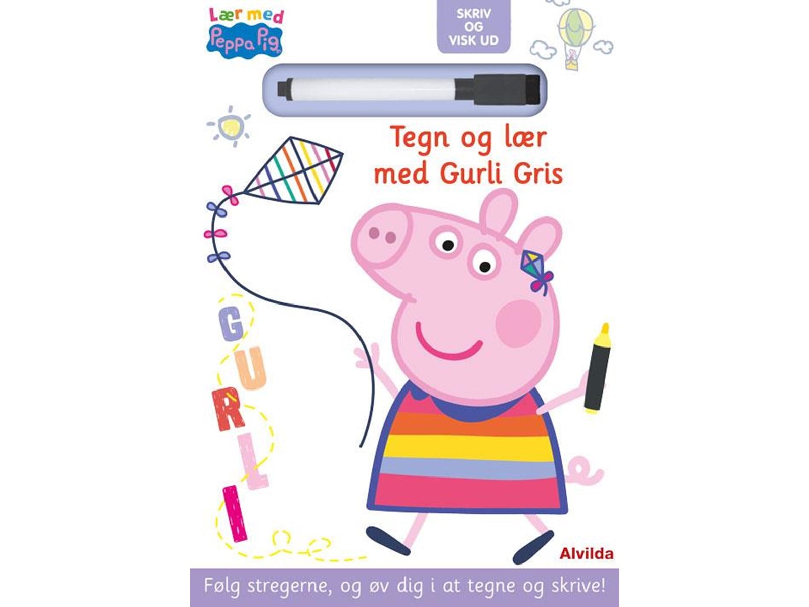 Peppa Pig - Lær med Gurli Gris - Skriv og visk ud - Børnebog - Pocketbog