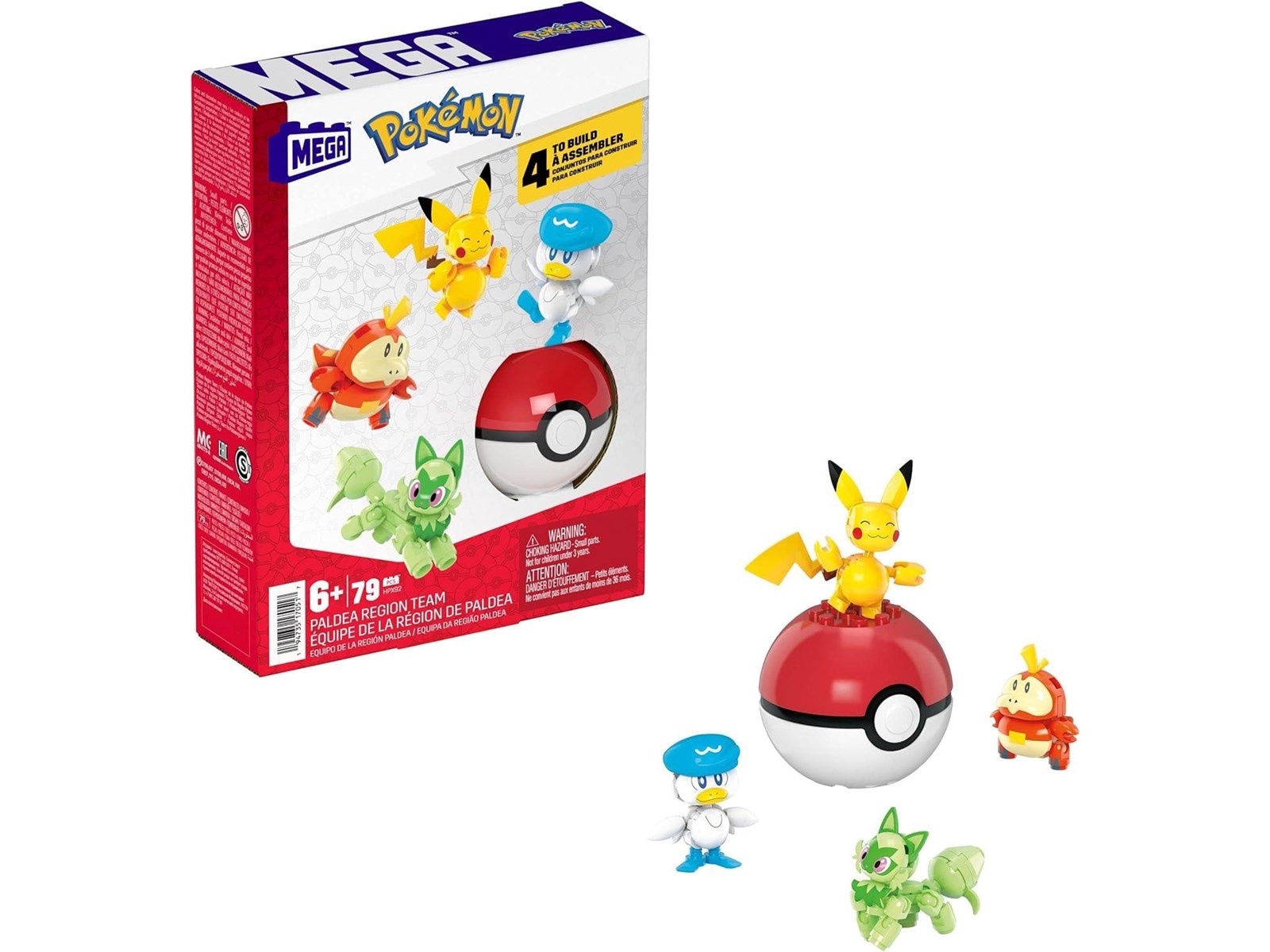 MEGA Construx - Pokeball 5 Pack - Paldea Partners (4 new figs + ball ...