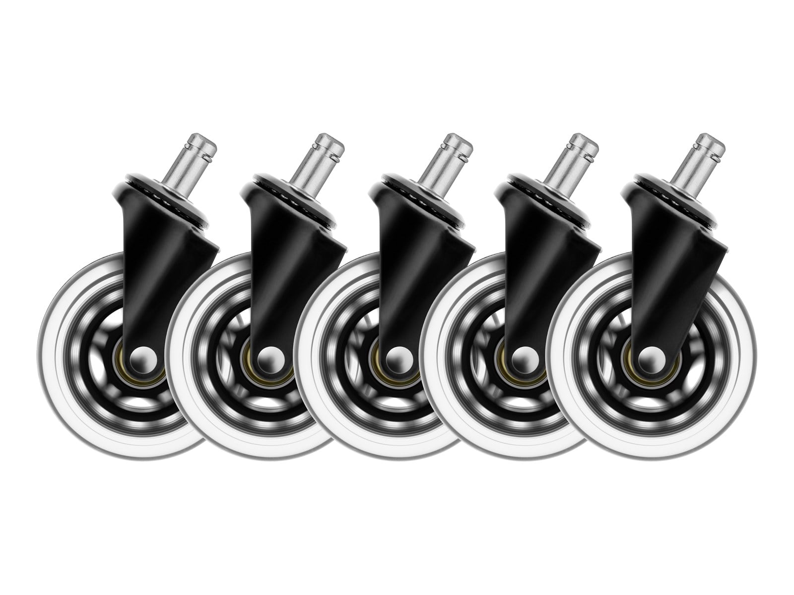 Deltaco 3" Universal Rubber Caster - Sort | På lager | Billig