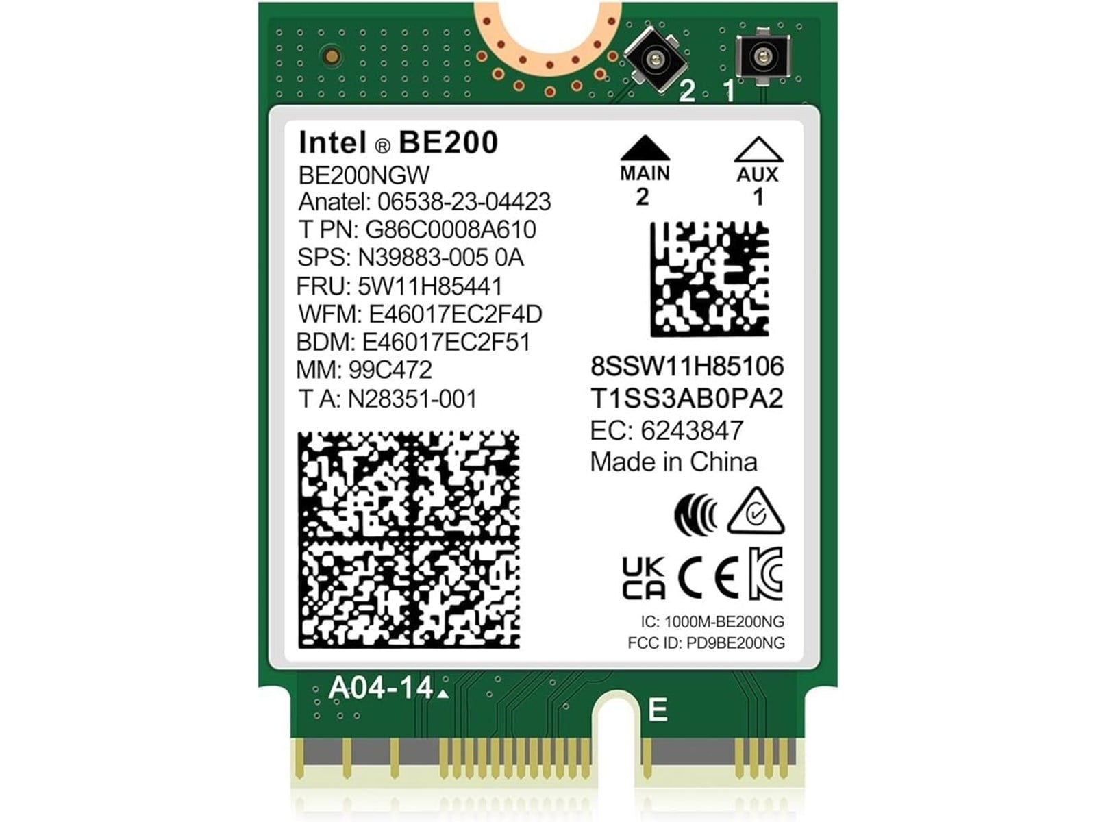 Intel BE200 Wi-Fi 7 2x2 + BT 5.4 / M.2 2230 / With vPro | Billig