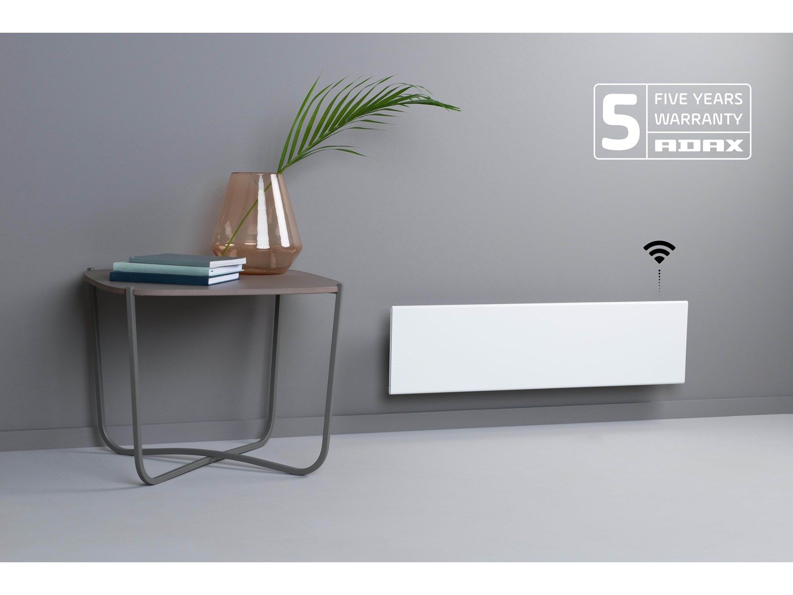 Adax Neo Liste Elradiator med WiFi 1000W 230V, 210x1380 mm, Hvid
