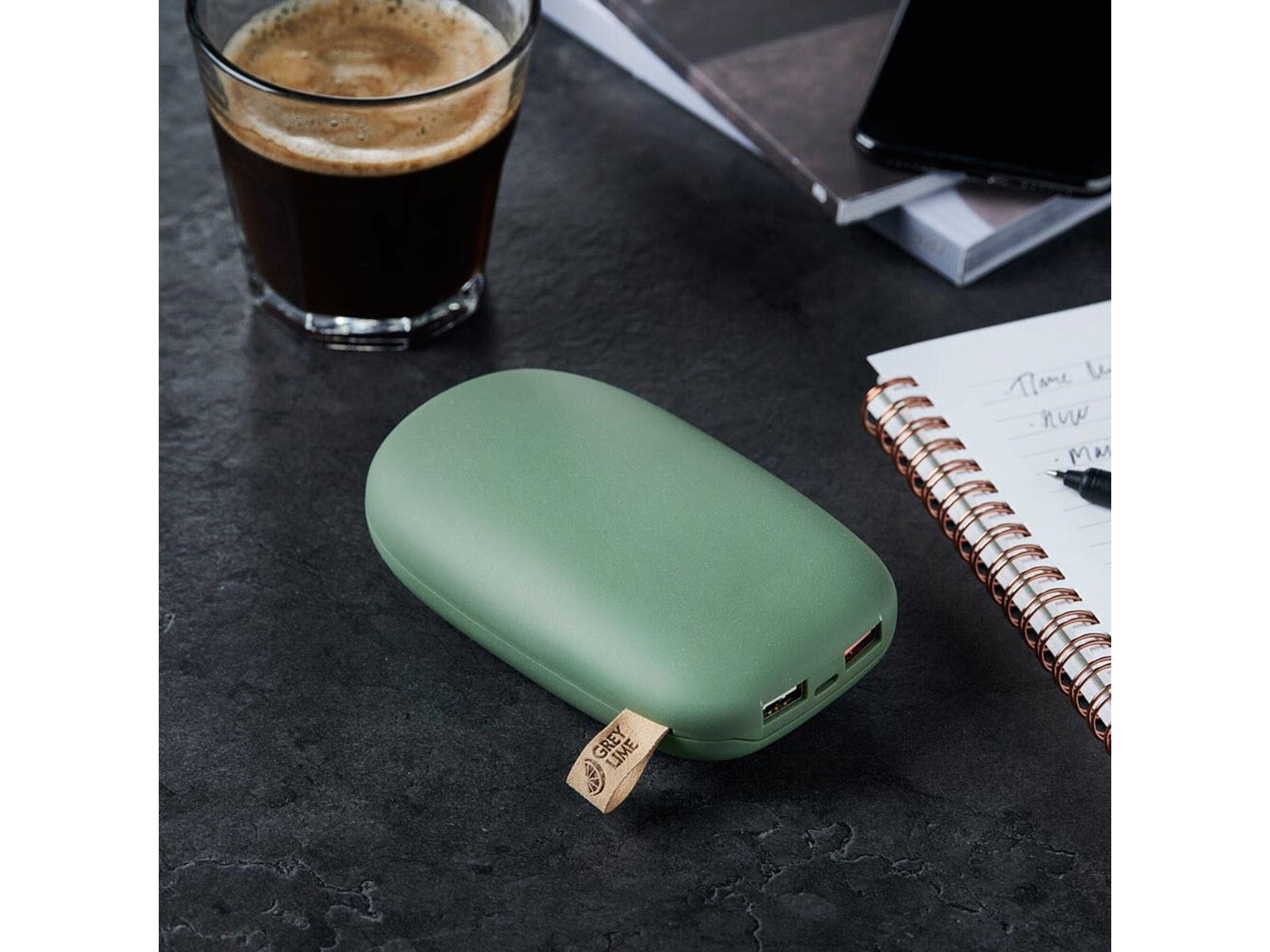 GreyLime Power Stone ll Powerbank - Grøn - 10400 mAh | På lager