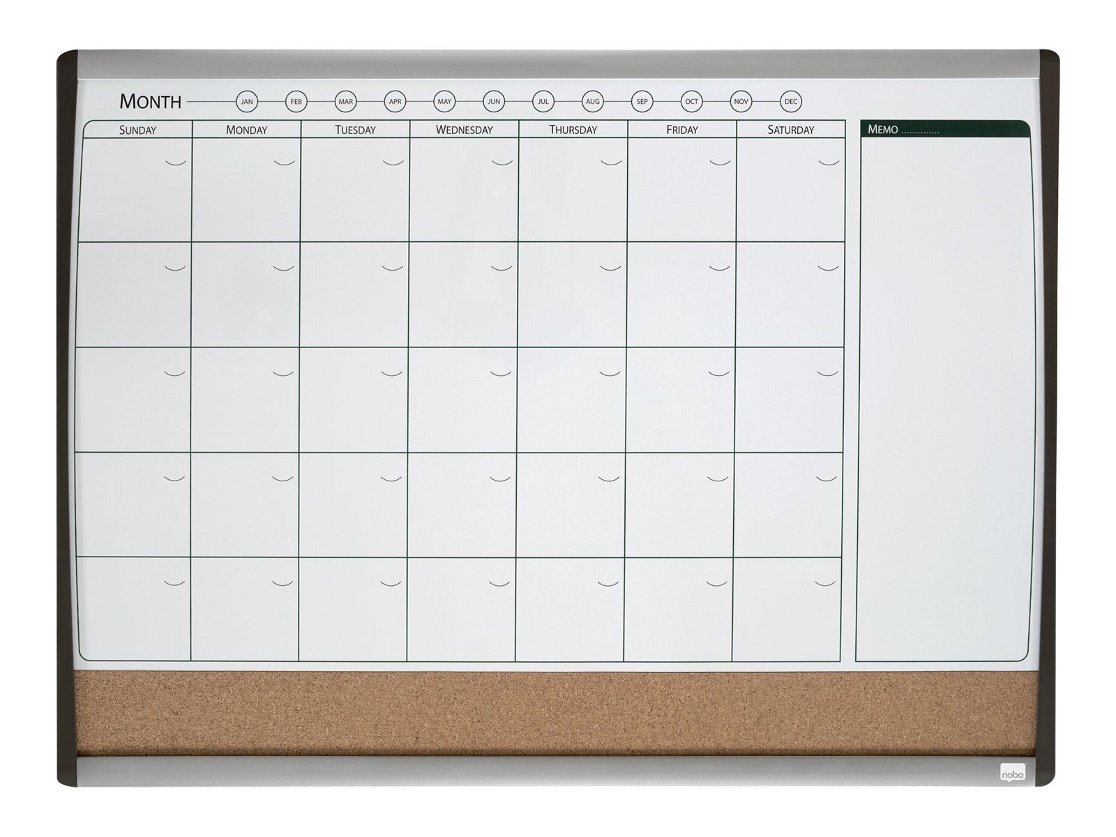 Nobo Quartet combo board: whiteboard bulletin board - 585 x 430 mm