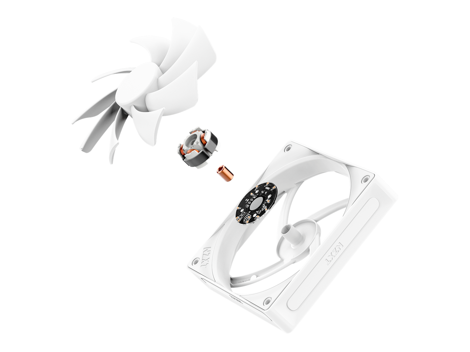NZXT F120Q V2 Quiet Airflow - Kabinet køler - 120mm - Hvid - 25 dBA