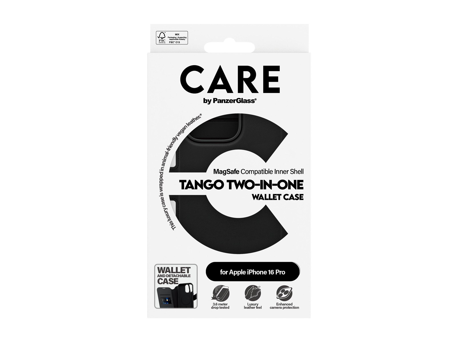 CARE by PanzerGlass Case Feature Tango Two-in-One Wallet Case iPhone 16 Pro
