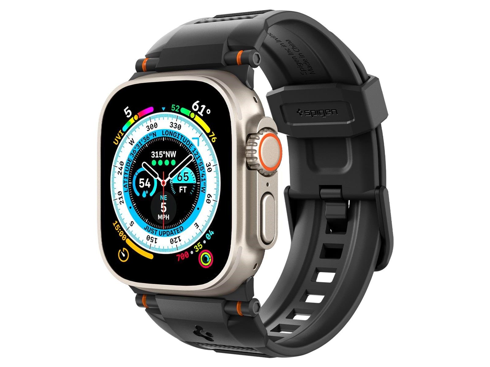 Spigen Rugged Ultra Band - matte black - Apple Watch 49mm/46mm/45mm ...
