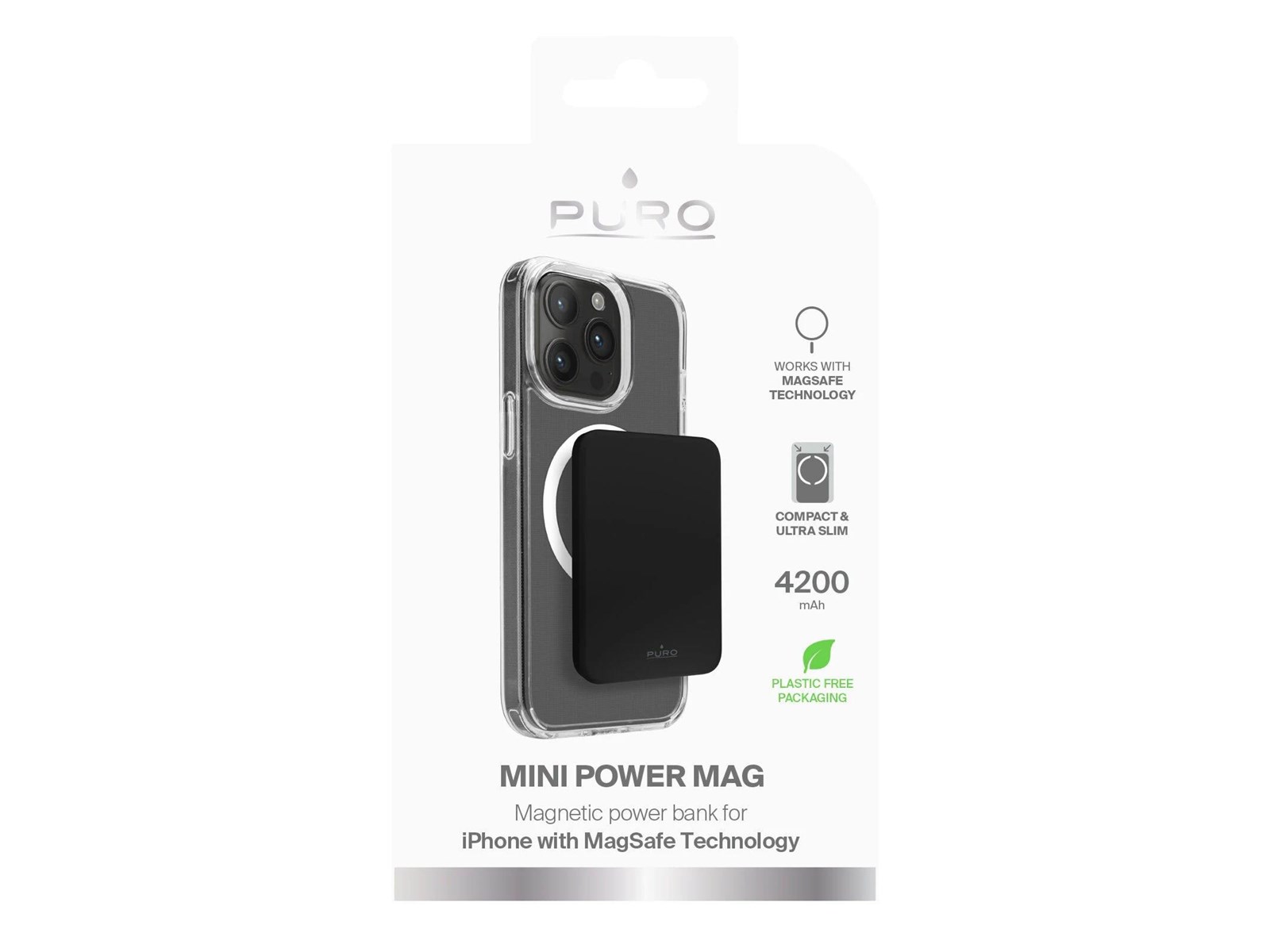 Puro PURO Power Bank Wireless "Mini Power Mag" 4200 mAh til iPhone ...