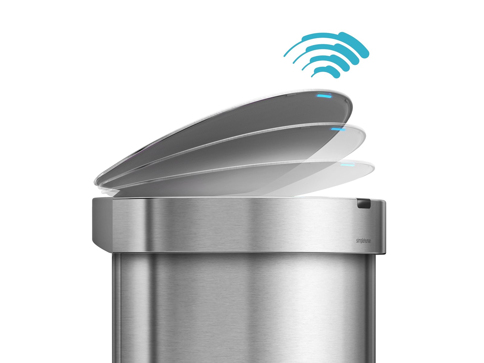 Simplehuman 45L halvrund sensor skraldespand, børstet | Billig
