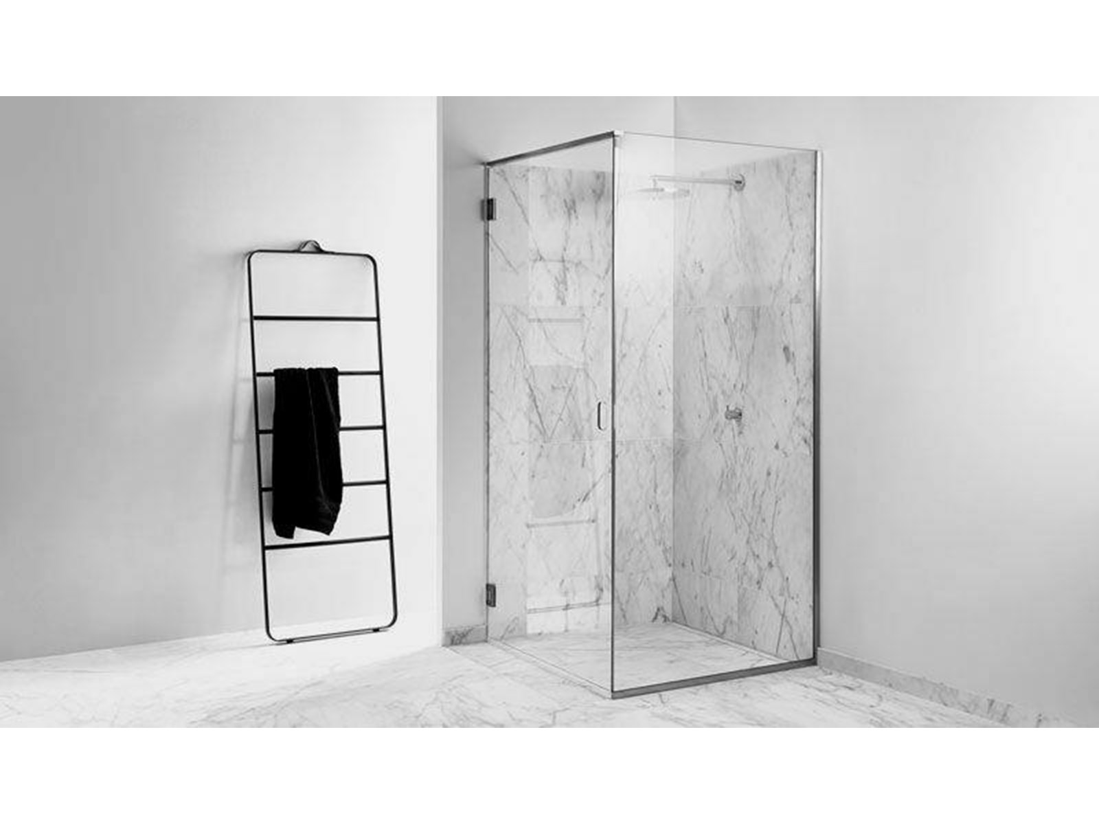 Unidrain GlassLine Brusedør, Transparent, 900 mm | Billig