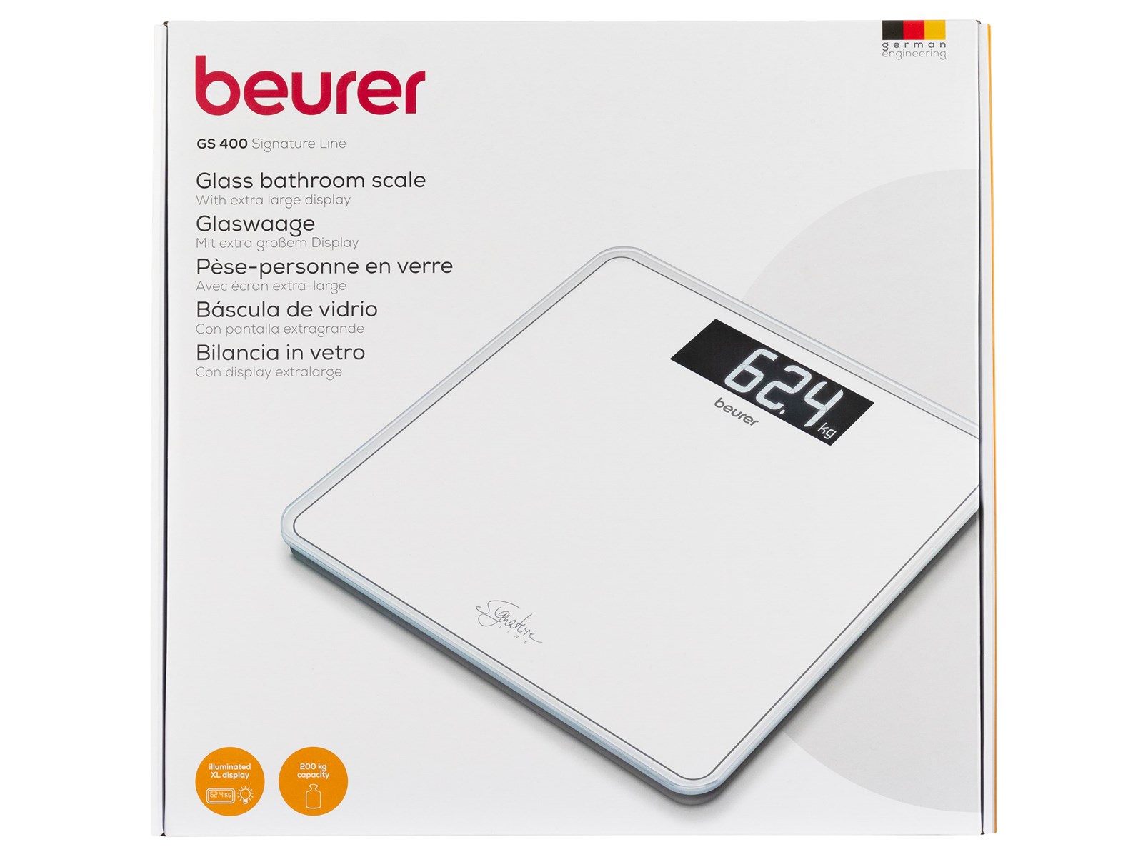 Beurer Badevægt - GS 400 Bathroom Scale Glass ( White ) | Billig