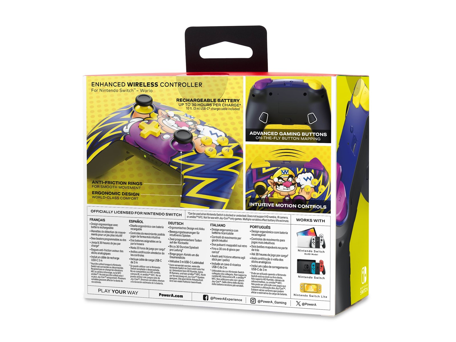 PowerA Enhanced trådløs controller til Nintendo Switch - Wario