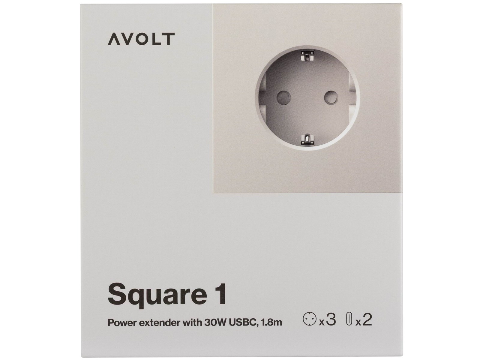 AVOLT Square 1 USB-C 30W 1.8 m - Gotland Gray | Billig