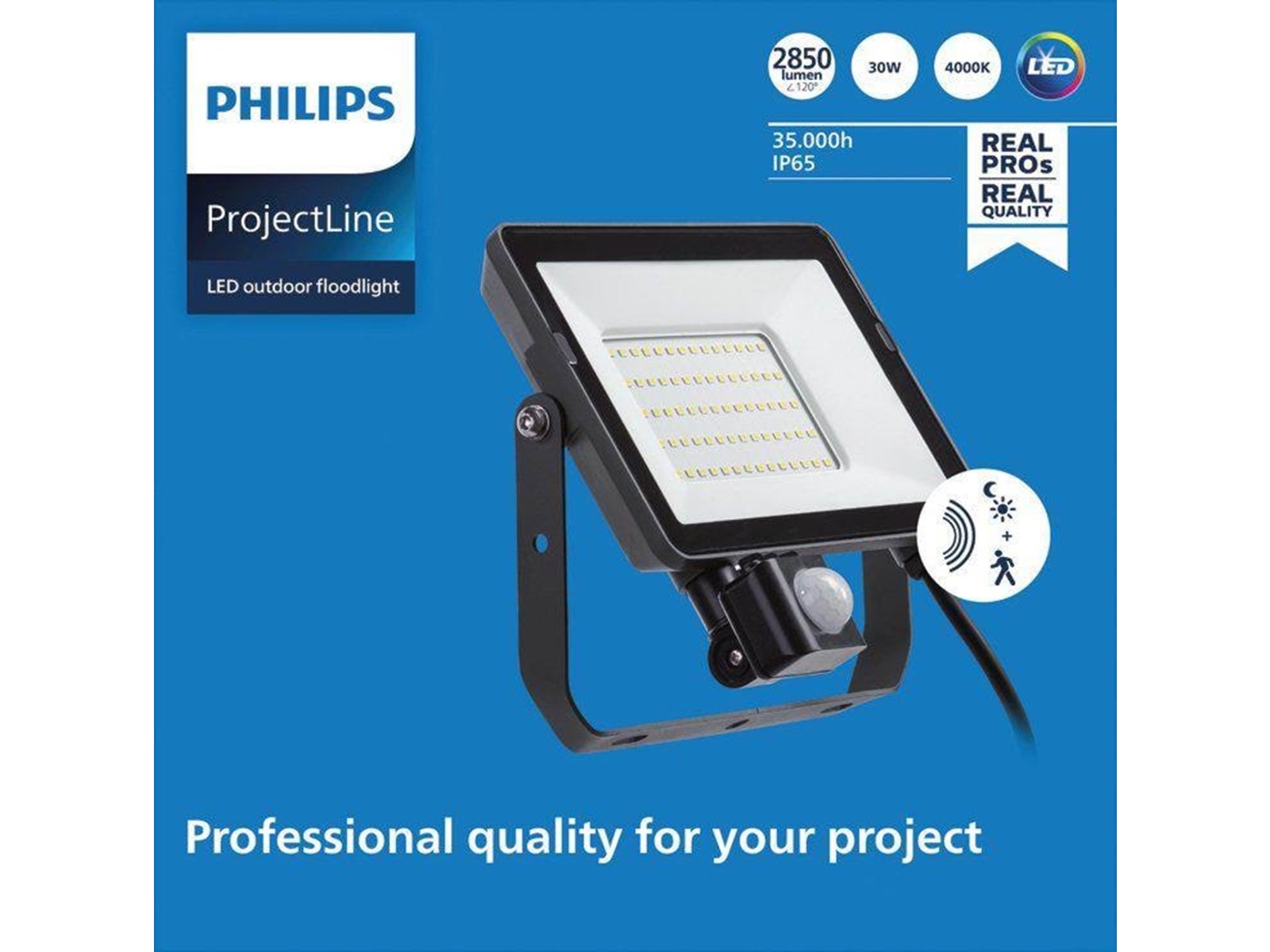 Philips Projectline Floodlight 30W 4000K Sensor | Billig