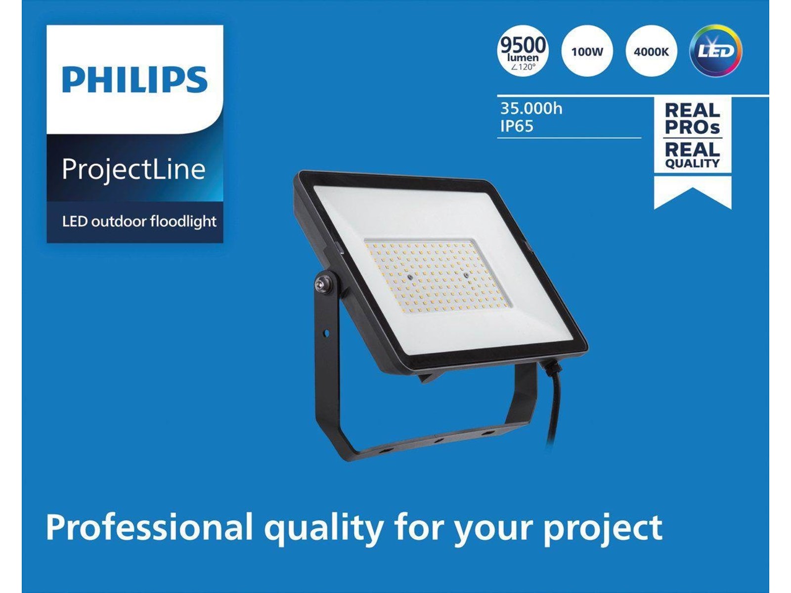 Philips Projectline Floodlight 100W 4000K Philips Projektør | Billig