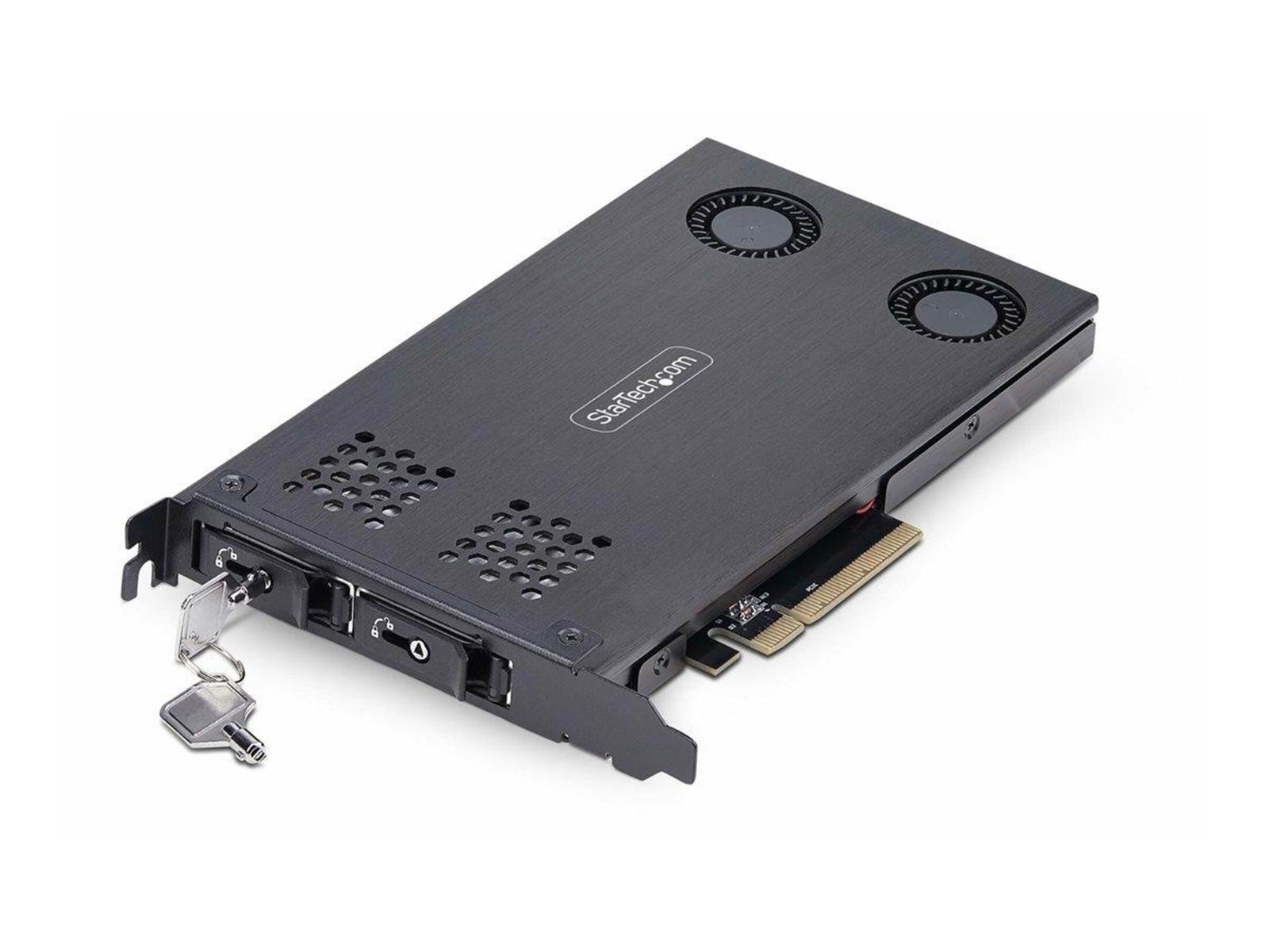 StarTech.com Dual-Bay M.2 NVMe SSD Removable Mobile Rack for PCIe x8 ...