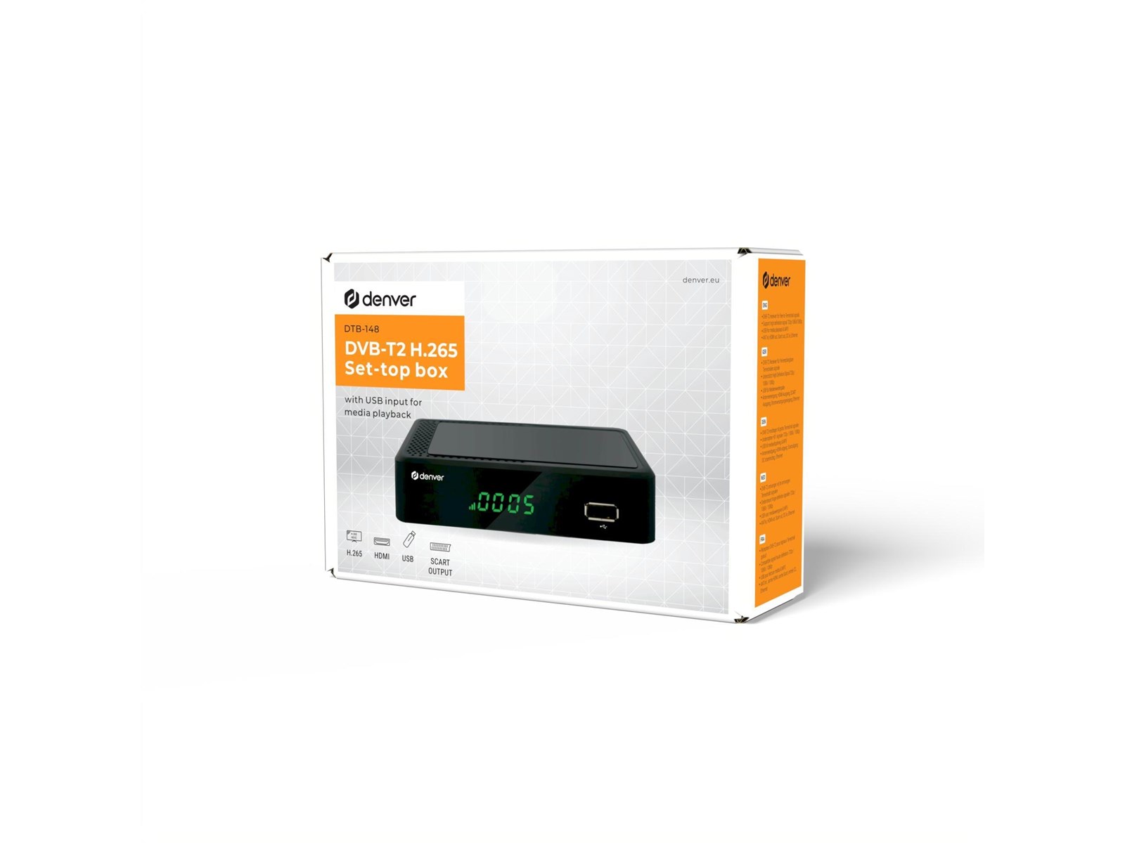 DENVER DVB-T2 H.265 Set-Top Box / Tuner - Antenne | På lager | Billig