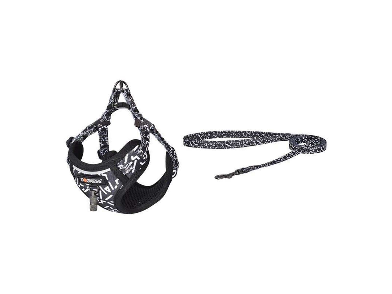 Dogness cat leash+harness walking set (black and white) | Billig