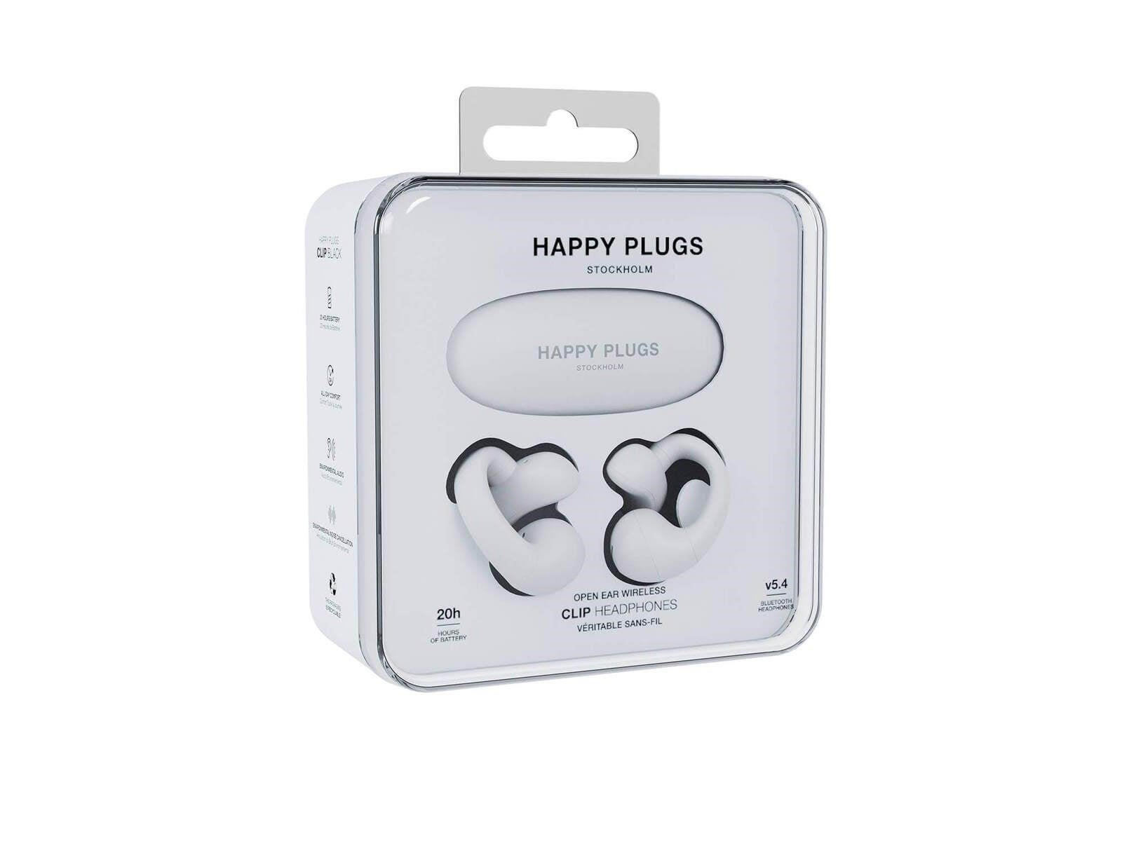 Happy Plugs Clip OWS True Wireless Headphones - White | Billig