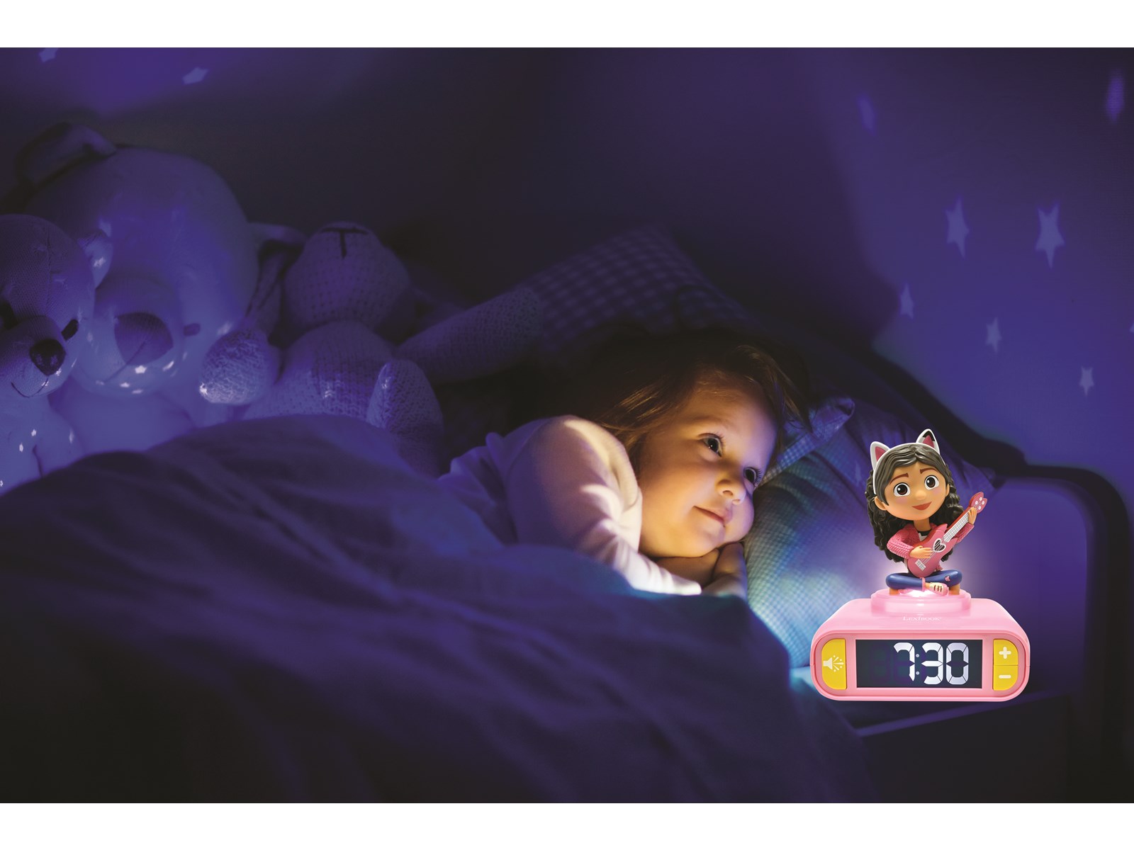 Gabby's Dollhouse Night Light Alarm Clock with Sound | På lager