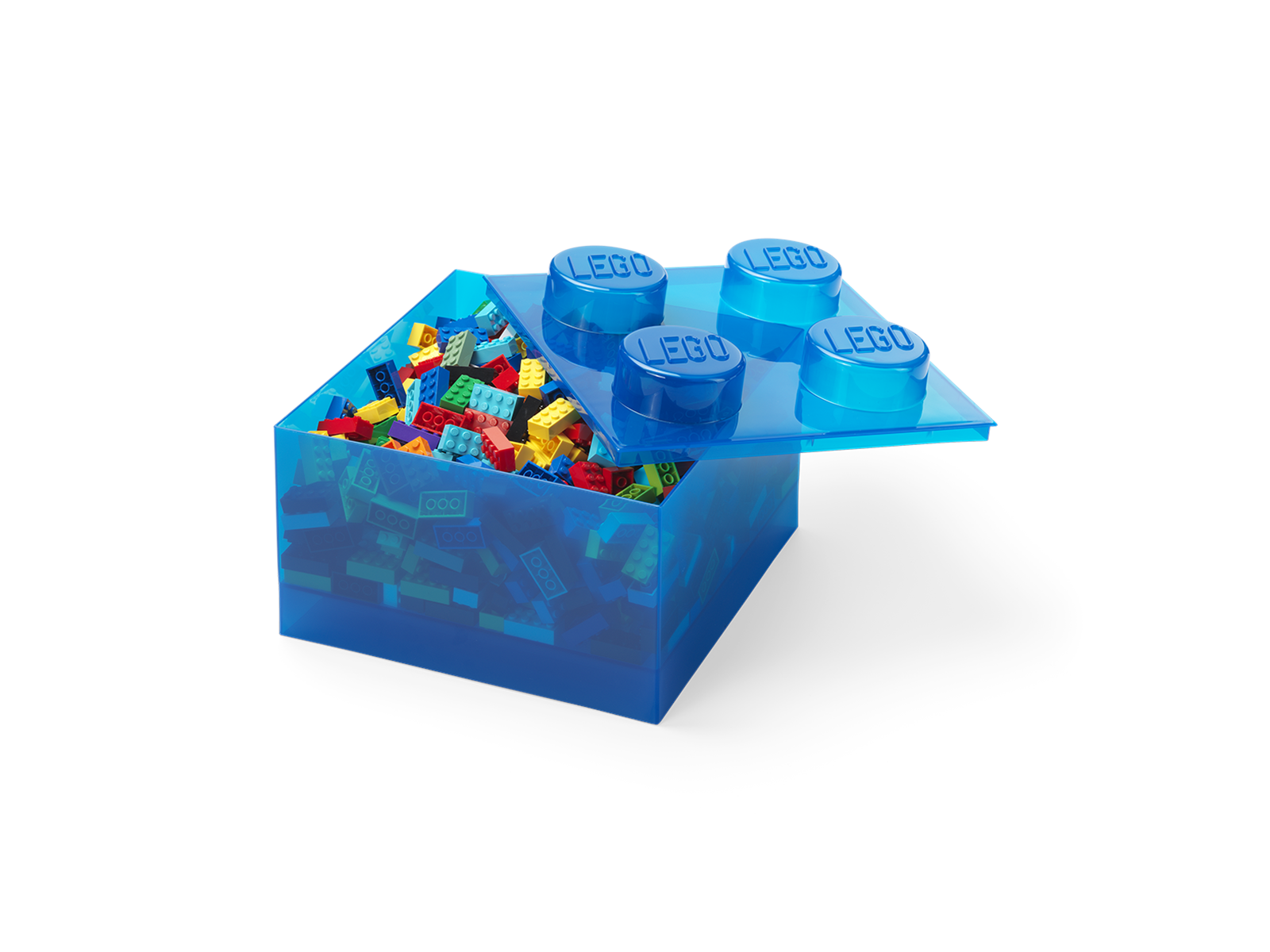 LEGO Storage Brick 4 Top Lid Translucent Blue | På lager | Billig