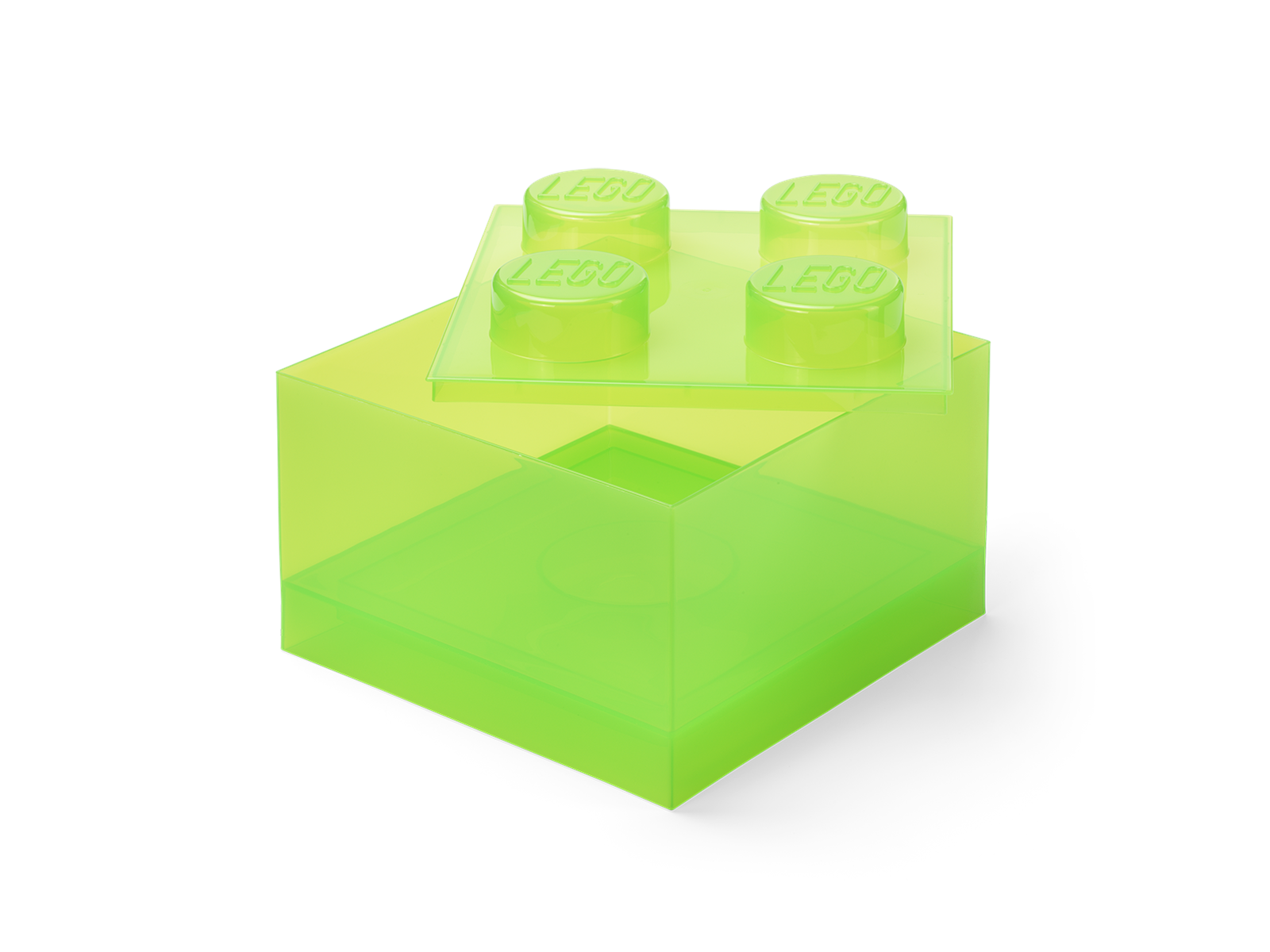 LEGO Storage Brick 4 Top Lid Translucent Light Green | På lager