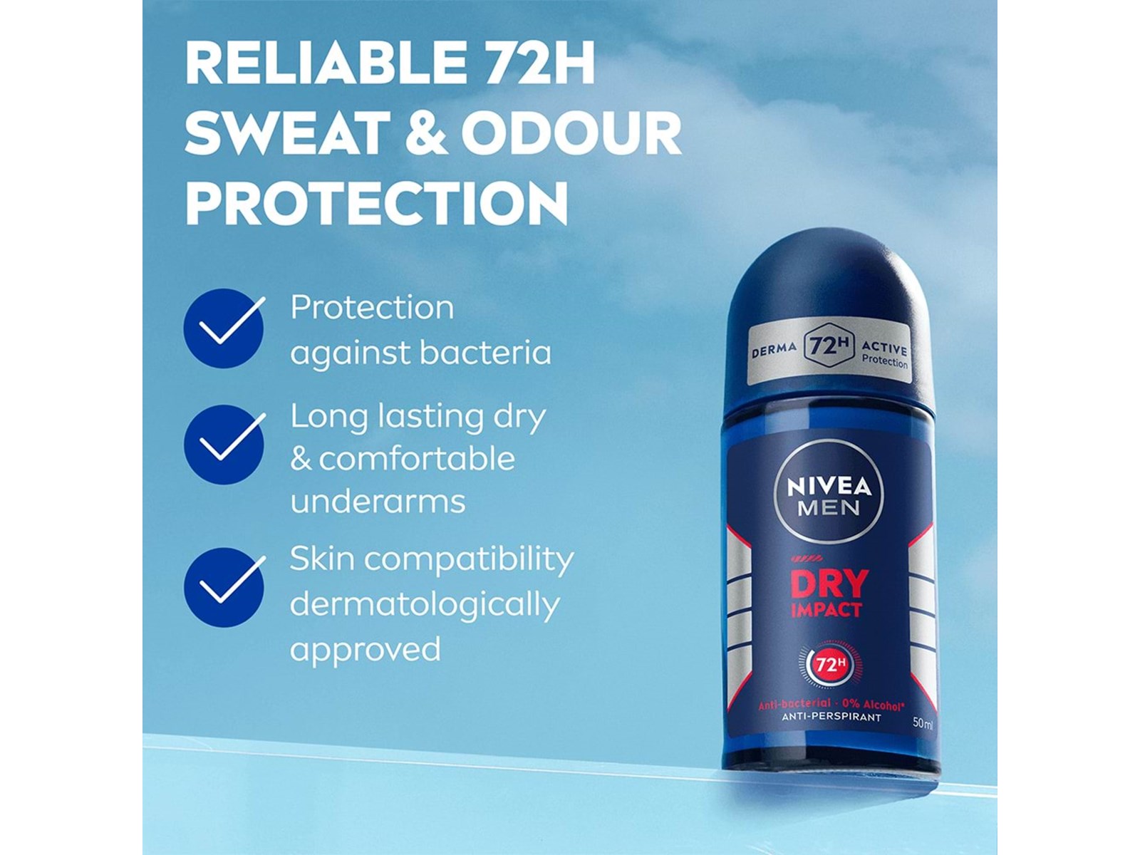 Nivea Dry Impact Male Roll on 50ml | På lager | Billig