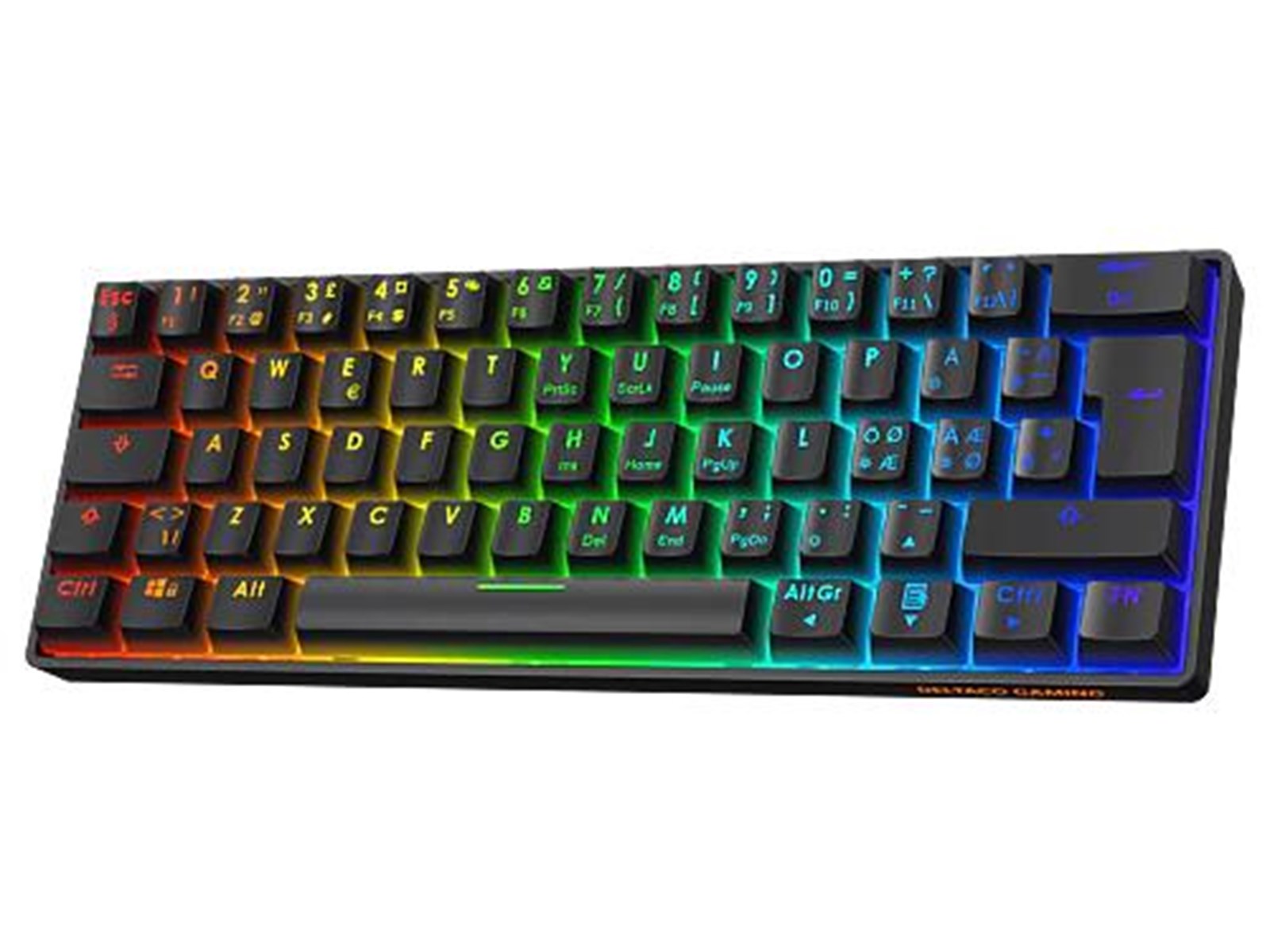 Deltaco GAMING DK470 Mechanical Keyboard - Gaming Tastatur - Nordisk - Sort