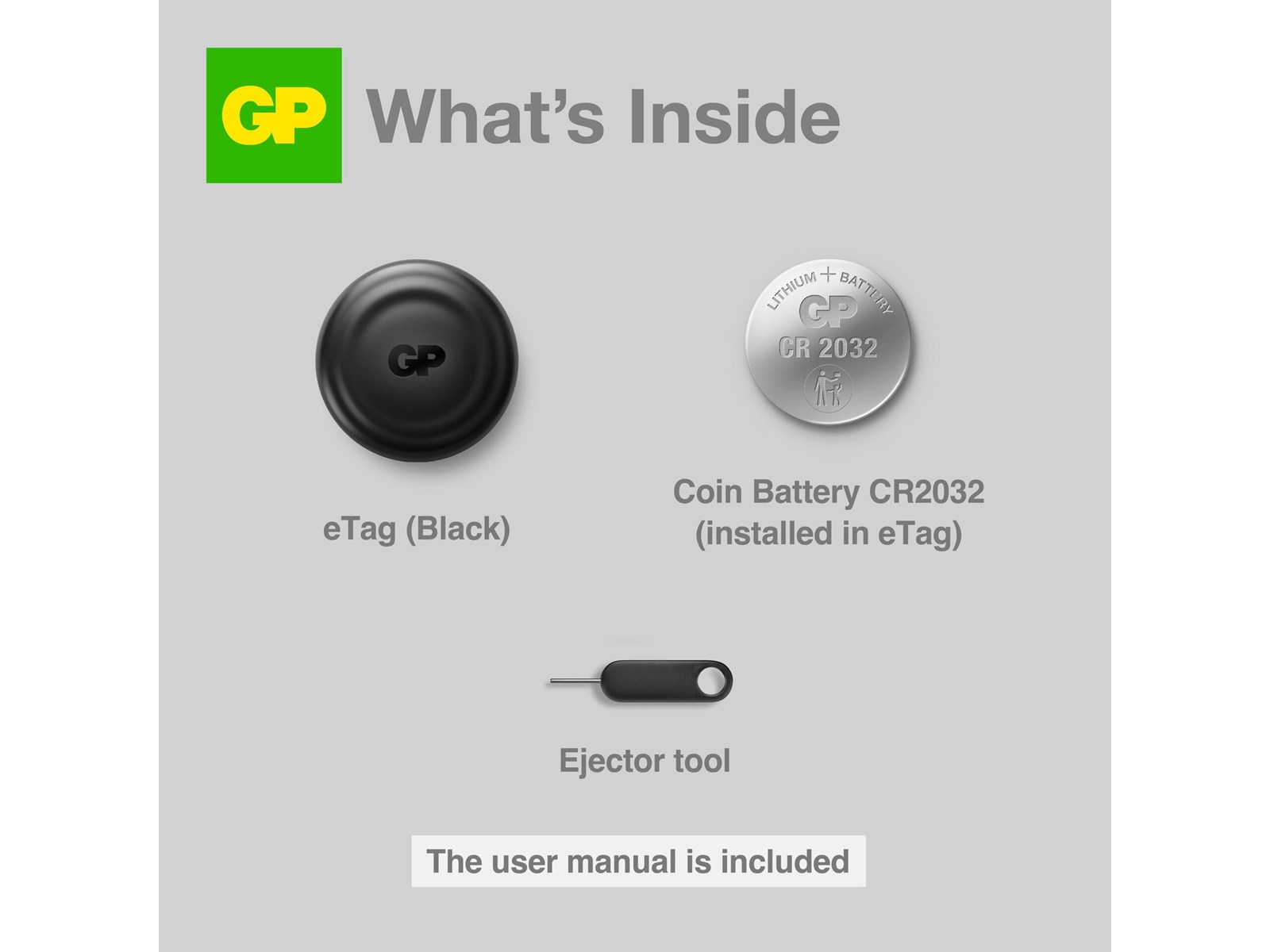 GP eTag Smart Tracker, sort ,1-pak | På lager | Billig