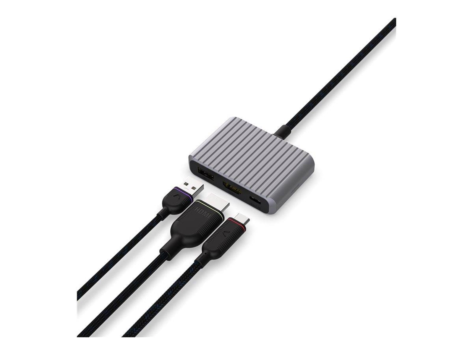 Unisynk 3 Port USB-C Hub V2 4K 60Hz 100W - Grey | Billig