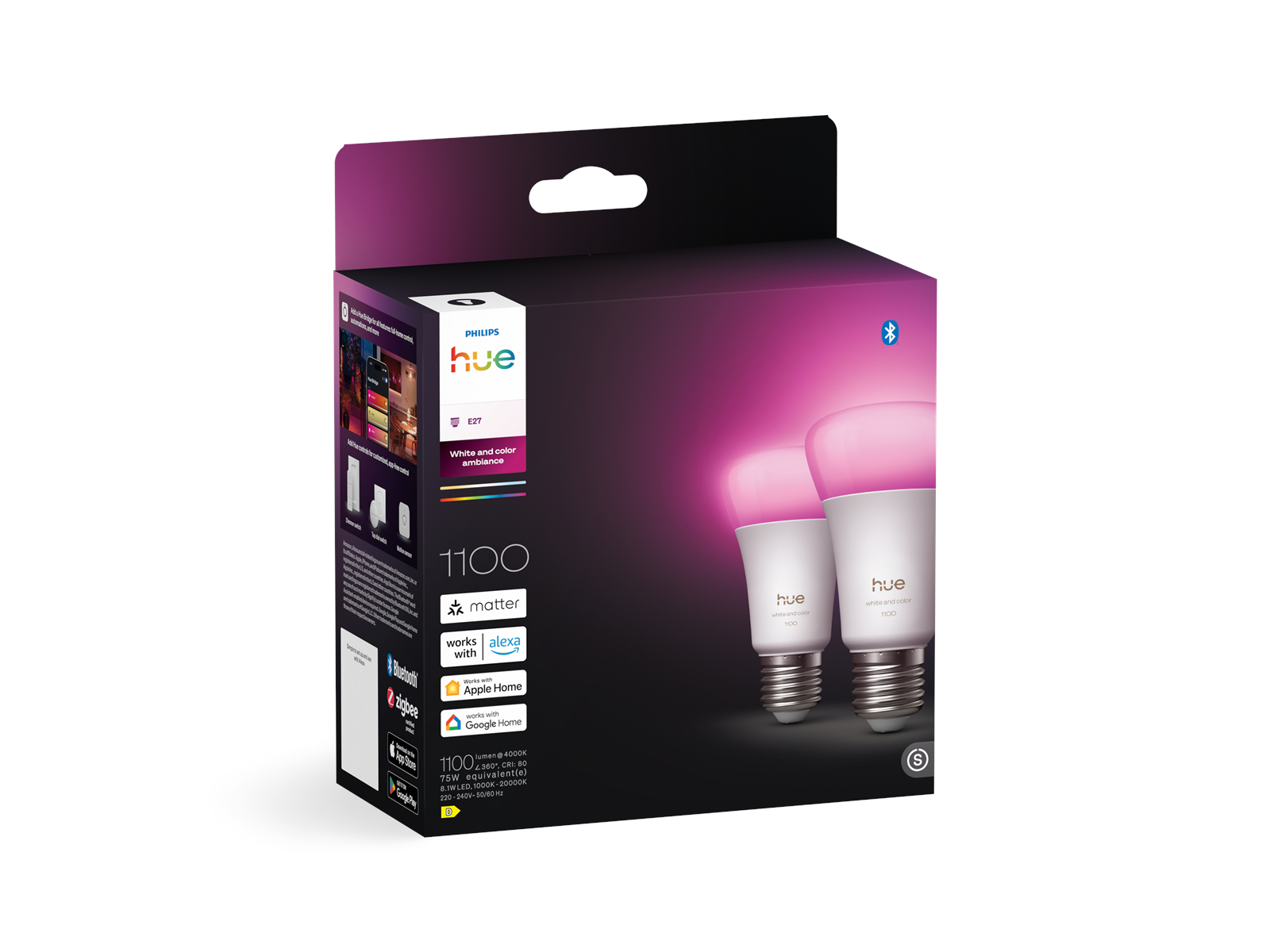 Philips Hue A60 - A60 pære - 1100 - 2-pak *DEMO* | På lager | Billig