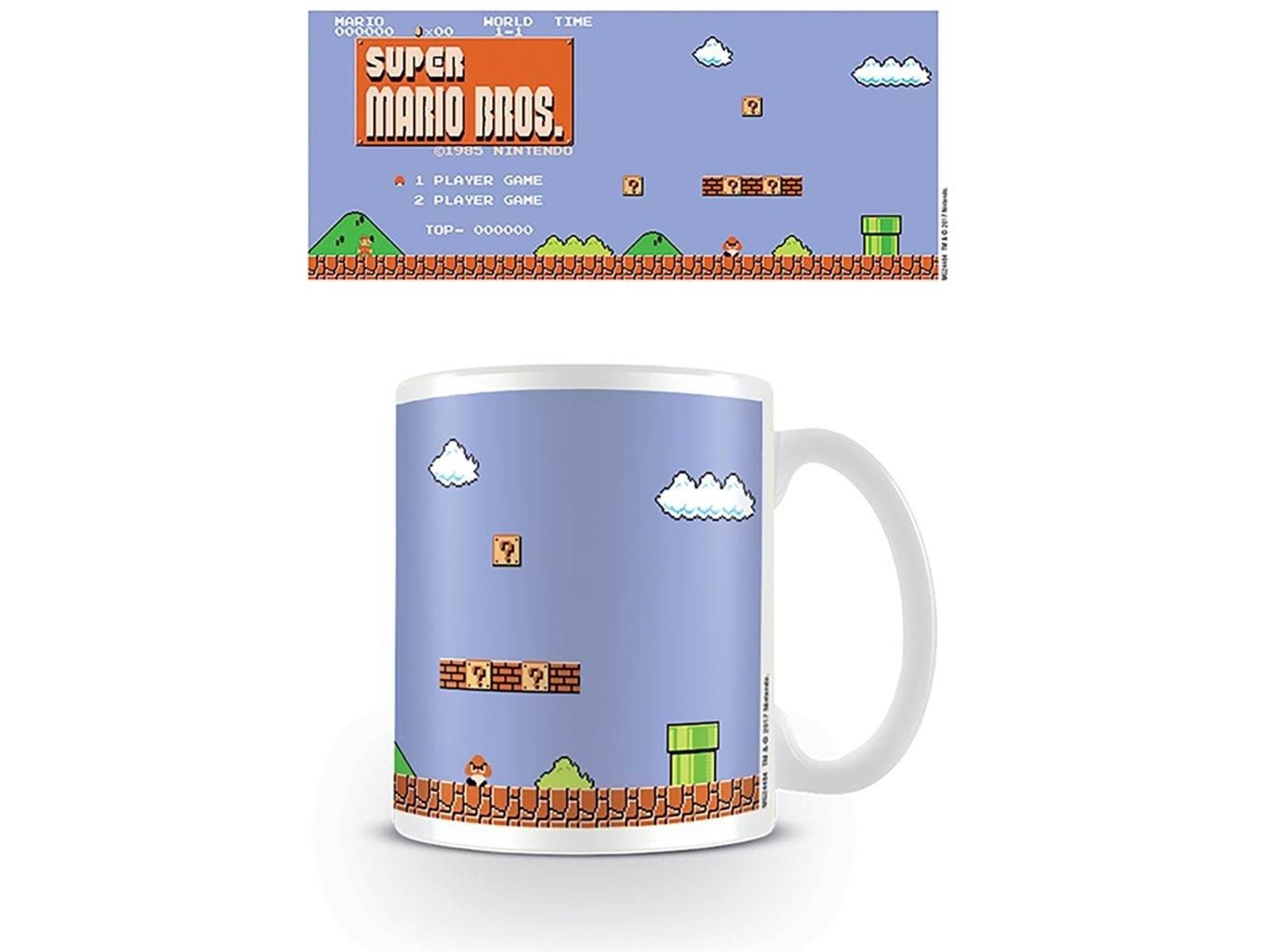 Nintendo - Super Mario (Retro Title) 11oz/315ml White Ceramic Mug - Krus