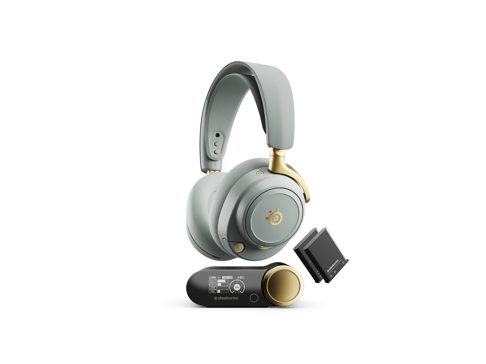 SteelSeries Arctis Nova Elite Sage Gold - High-end Gaming Headset - Hvid