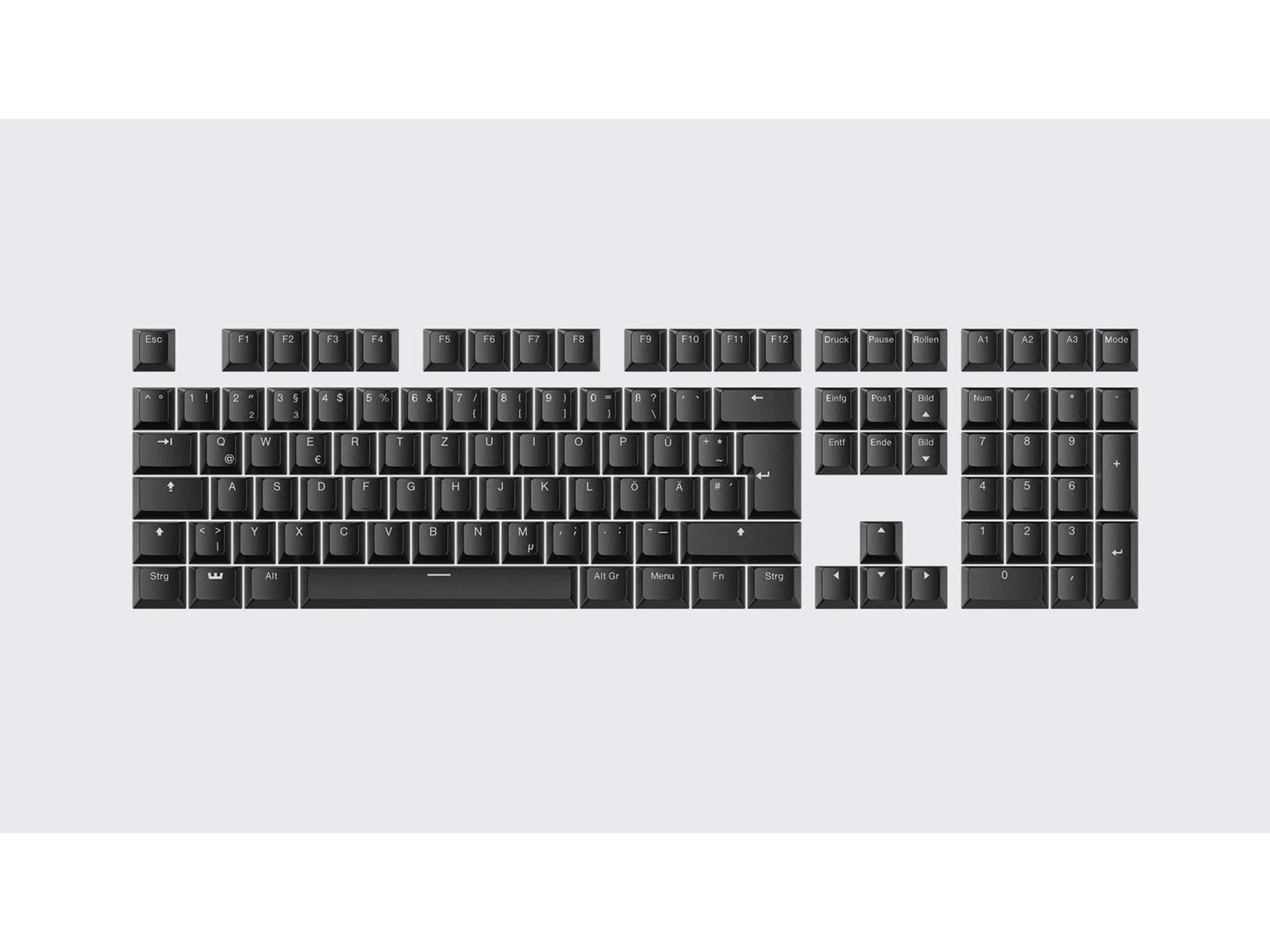 Wooting PBT Keycaps - German (ISO) - Just Black - Keycaps - Tysk - Sort