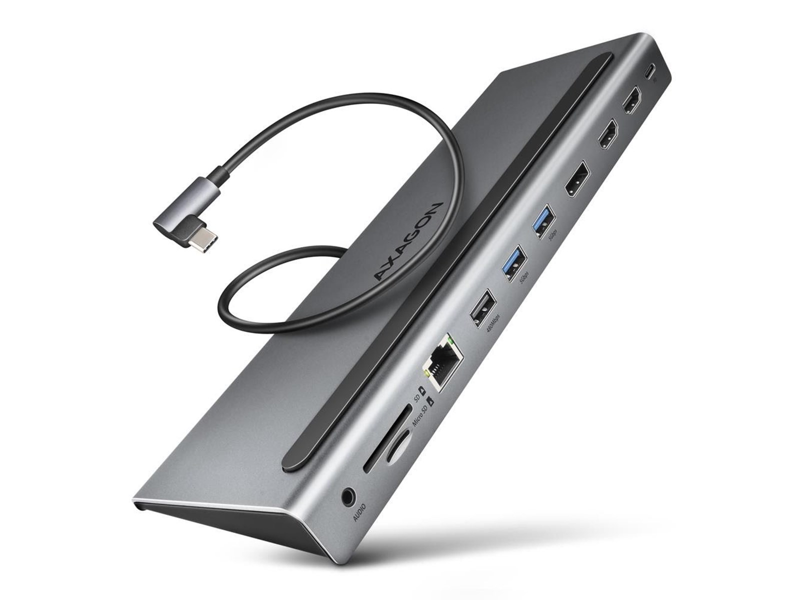 AXAGON Triple 4K Display SuperSpeed USB-C Hub USB hub - USB 3.2 - 11 ...