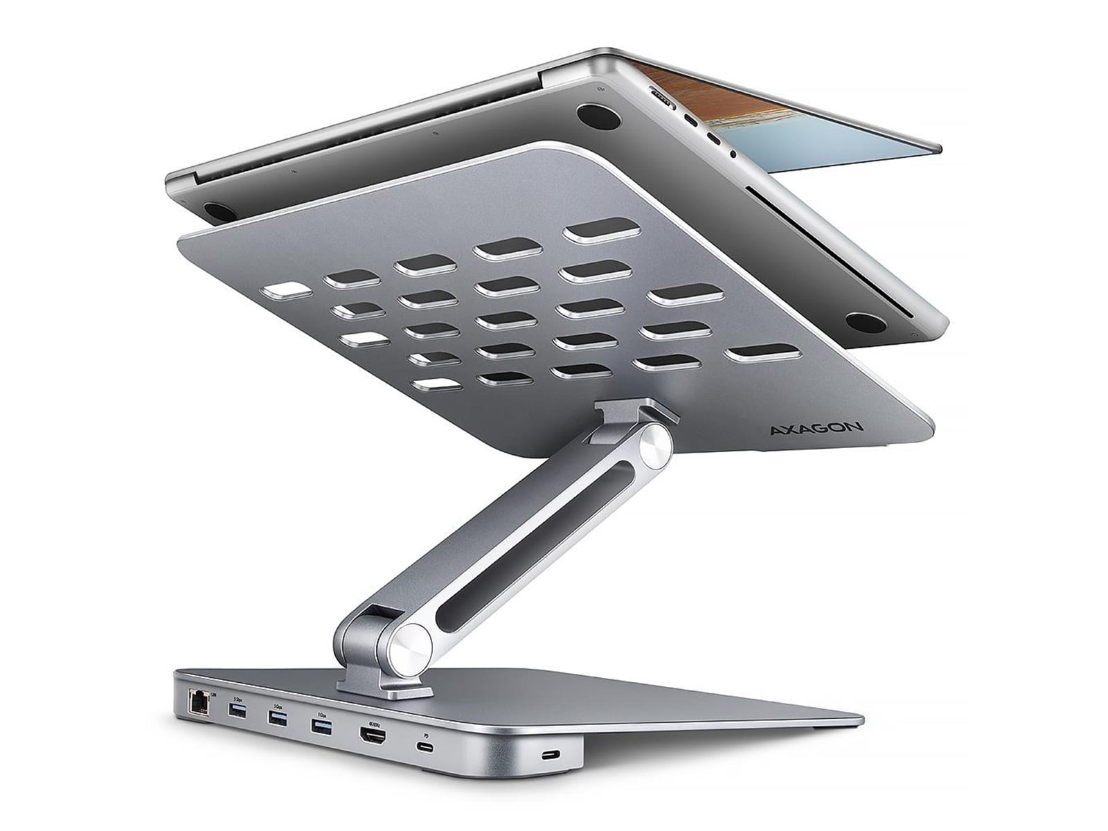 AXAGON Aluminium Stand 7-in-1 USB-C 5 Gbps Hub USB hub - USB 3.2 - 7 ...