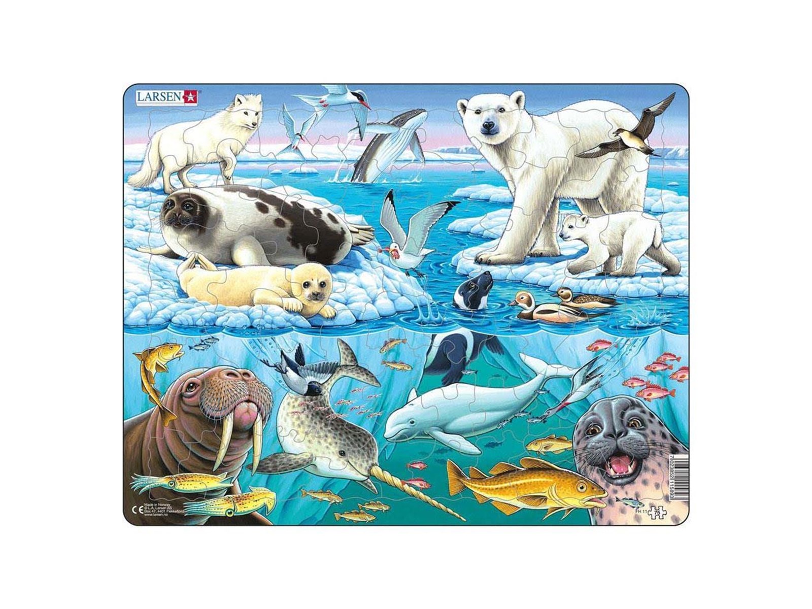 Selecta Play - Larsen Jigsaw Puzzle Animals - Arctic Animals 75 pcs.